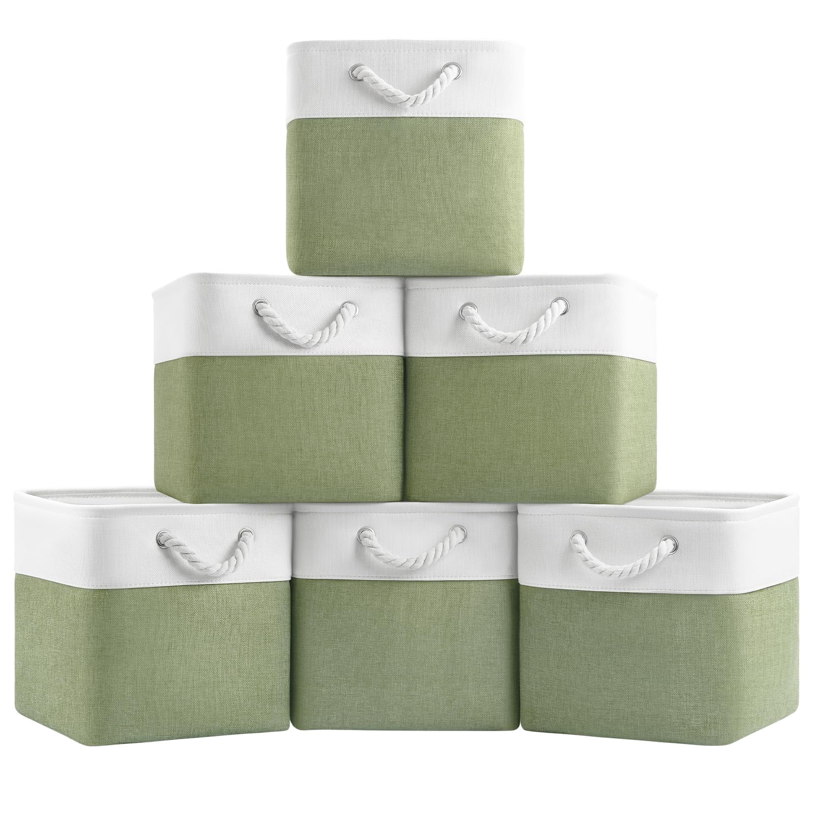 11 Inch Cube Storb 6 Pack Fabric Cubes With Rope Handles Organizer ...
