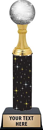 11 Inch Dance Disco Ball Trophies - Black Glimmer Modern Dance Disco ...