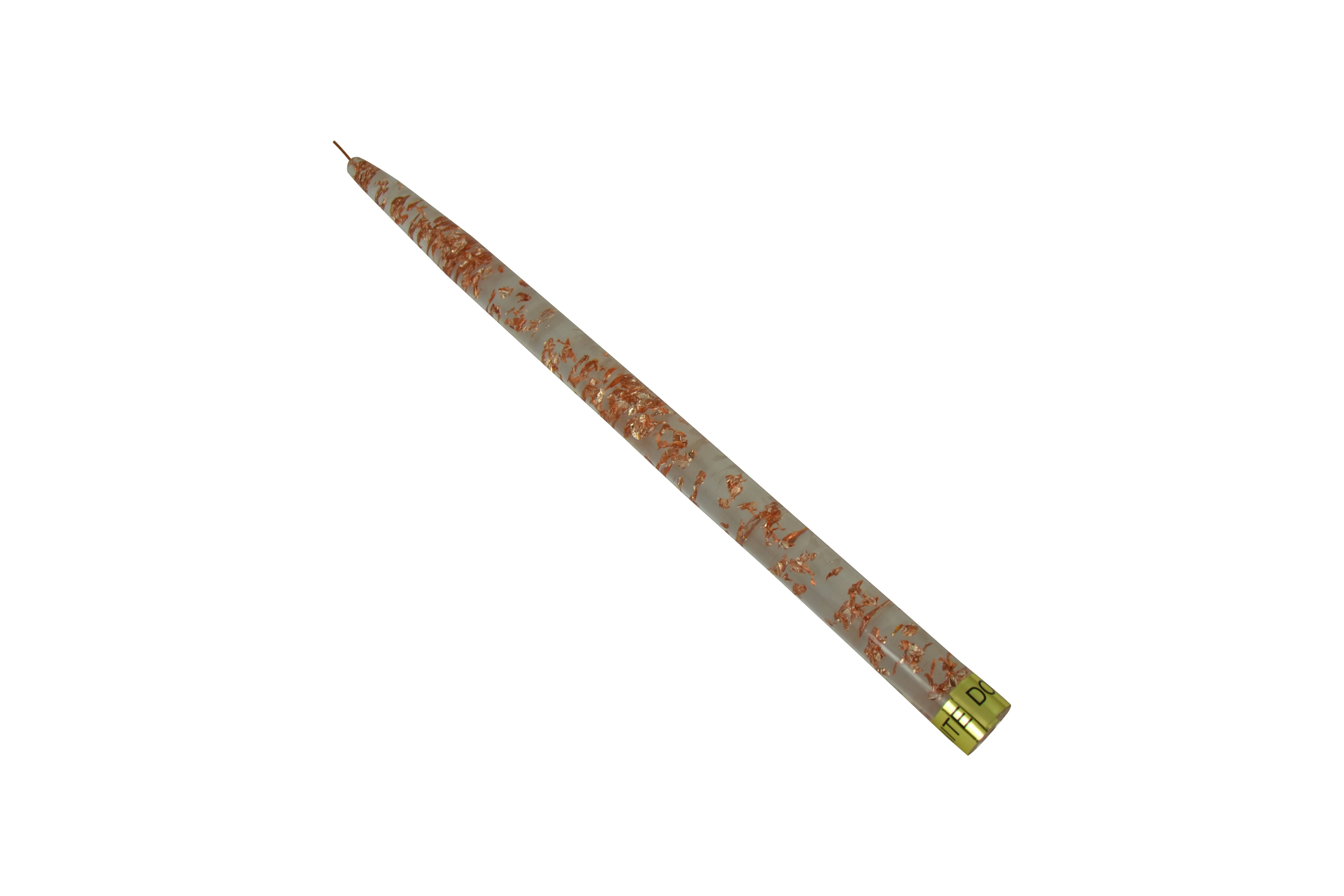 11" Inch Decorative Flameless Acrylic Taper Stick Candle with Copper ...