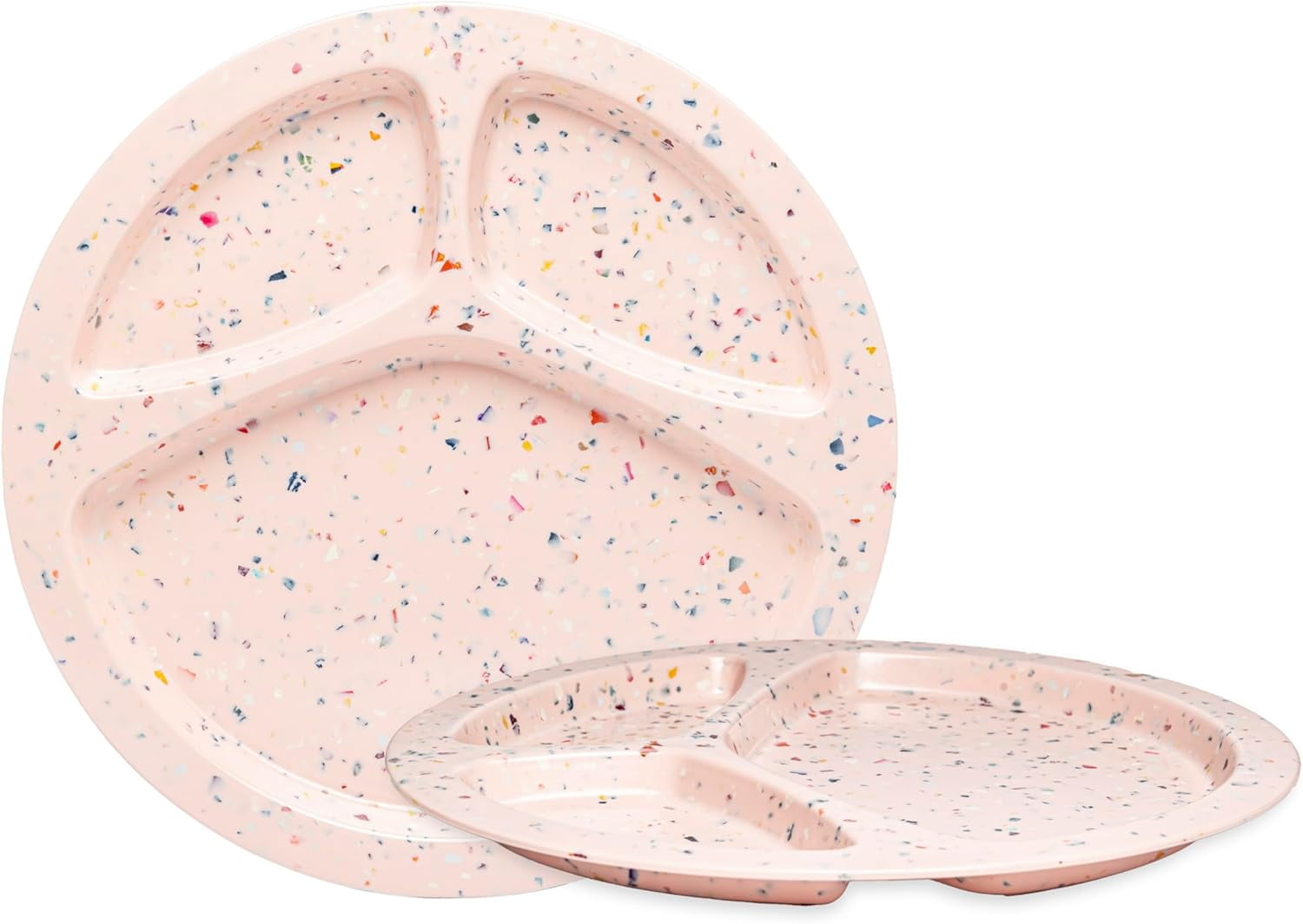 PHYSUN-11-Inch Divided Plates Set of 2 - Confetti Pink BPA-Free, 100% ...
