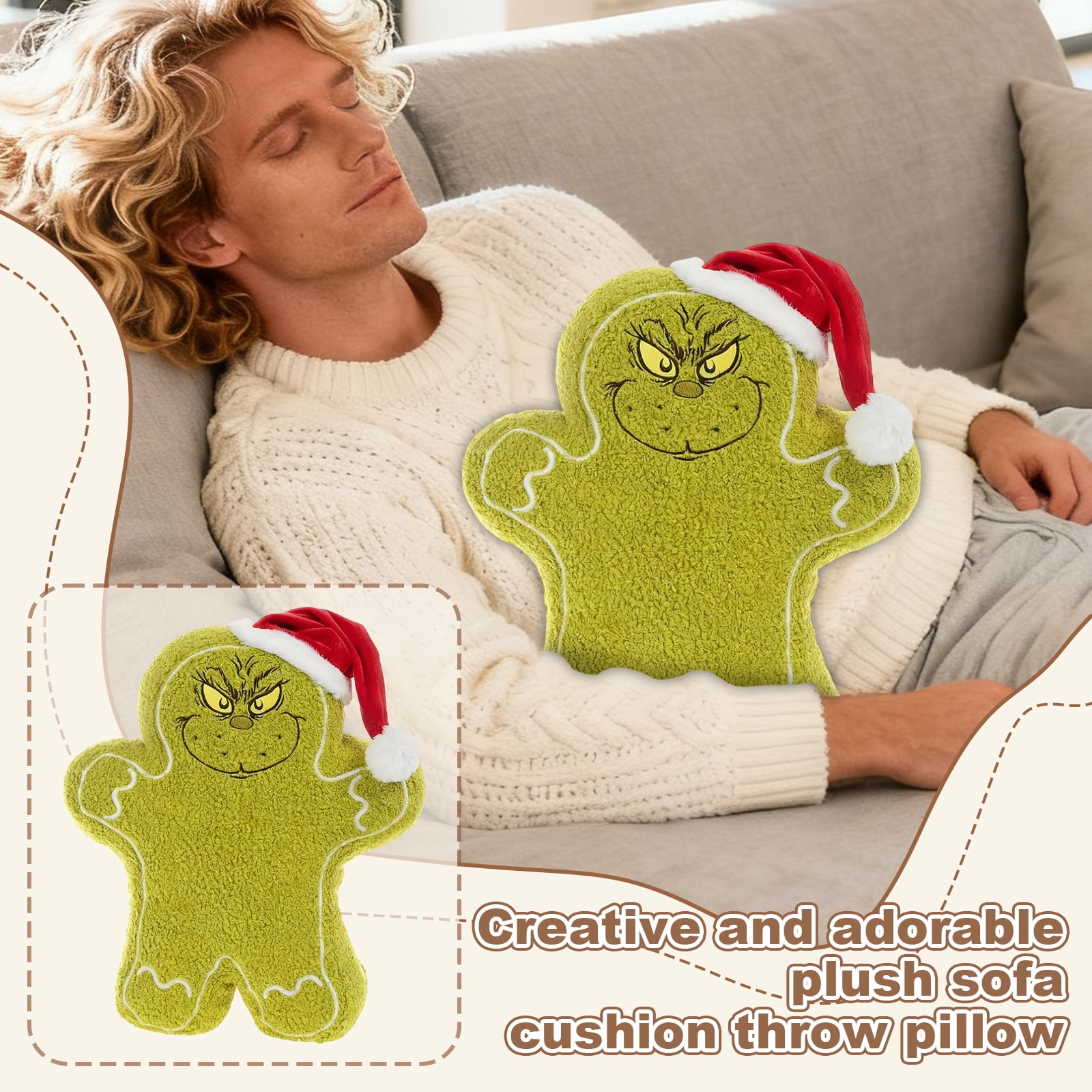 11 Inch Grinchxmas Christmas Plush Toy, Mischievous Holiday Figure Who ...