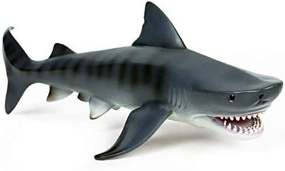 11 Inch Large Tiger Shark Toy, Plastic Ocean Animal Figure Realistic ...