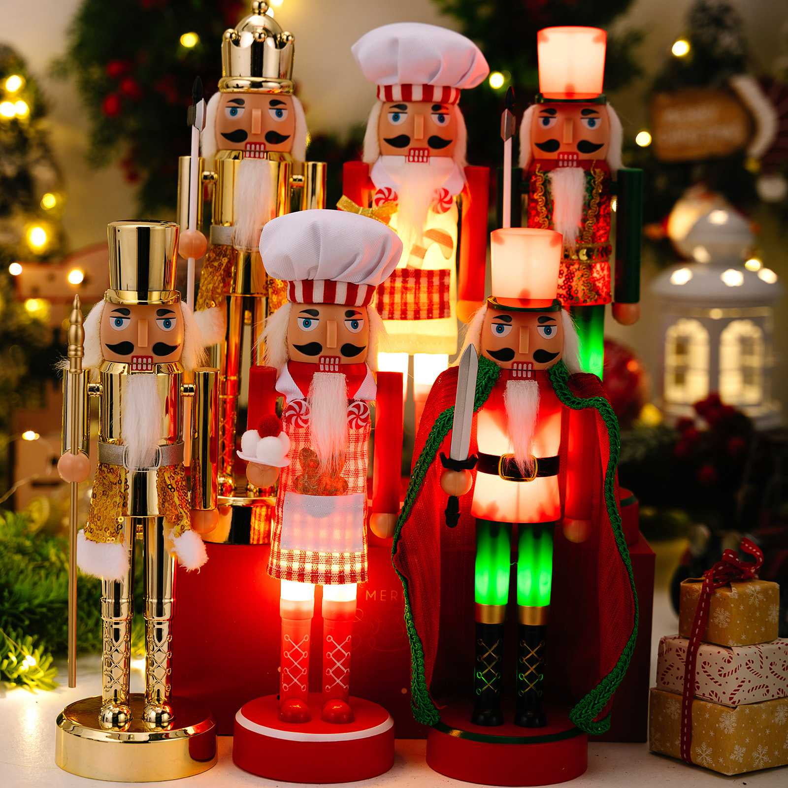 【11 Inch Light-Up Nutcracker】LED Christmas Decor with Lighted Design ...