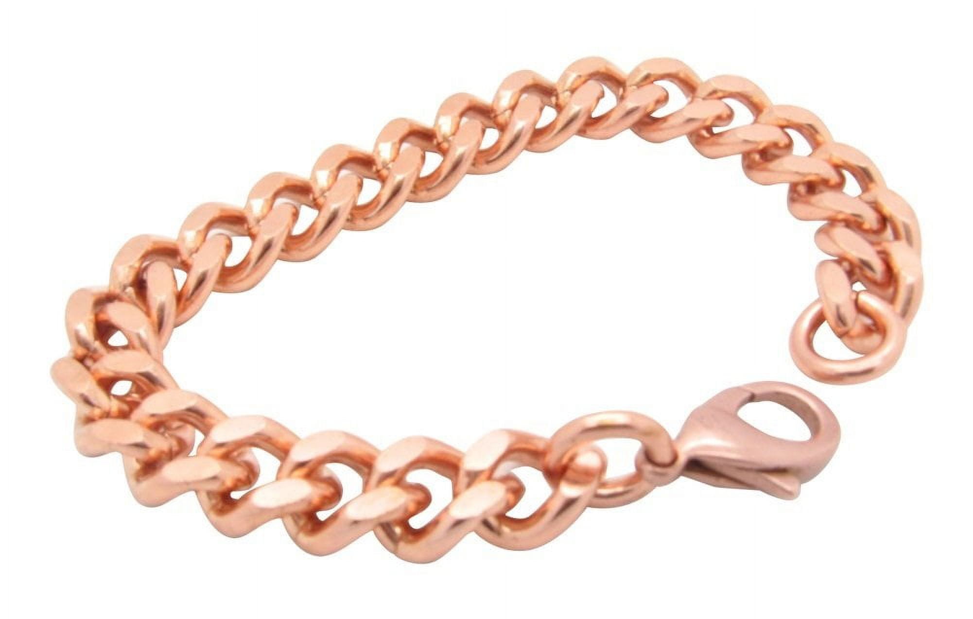 11 Inch Men's Solid Copper Link Bracelet CB670G - 7/16 of an inch wide ...