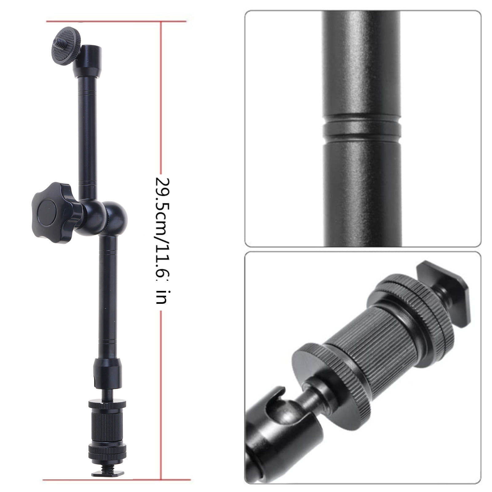 11 Inch Metal Adjustable Hinged Arm Super Clamp Compatible for Flash ...