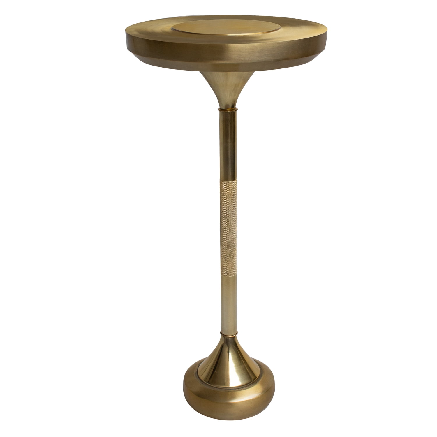 11 Inch Modern Side End Drink Table Removable Round Top Sleek Pedestal ...