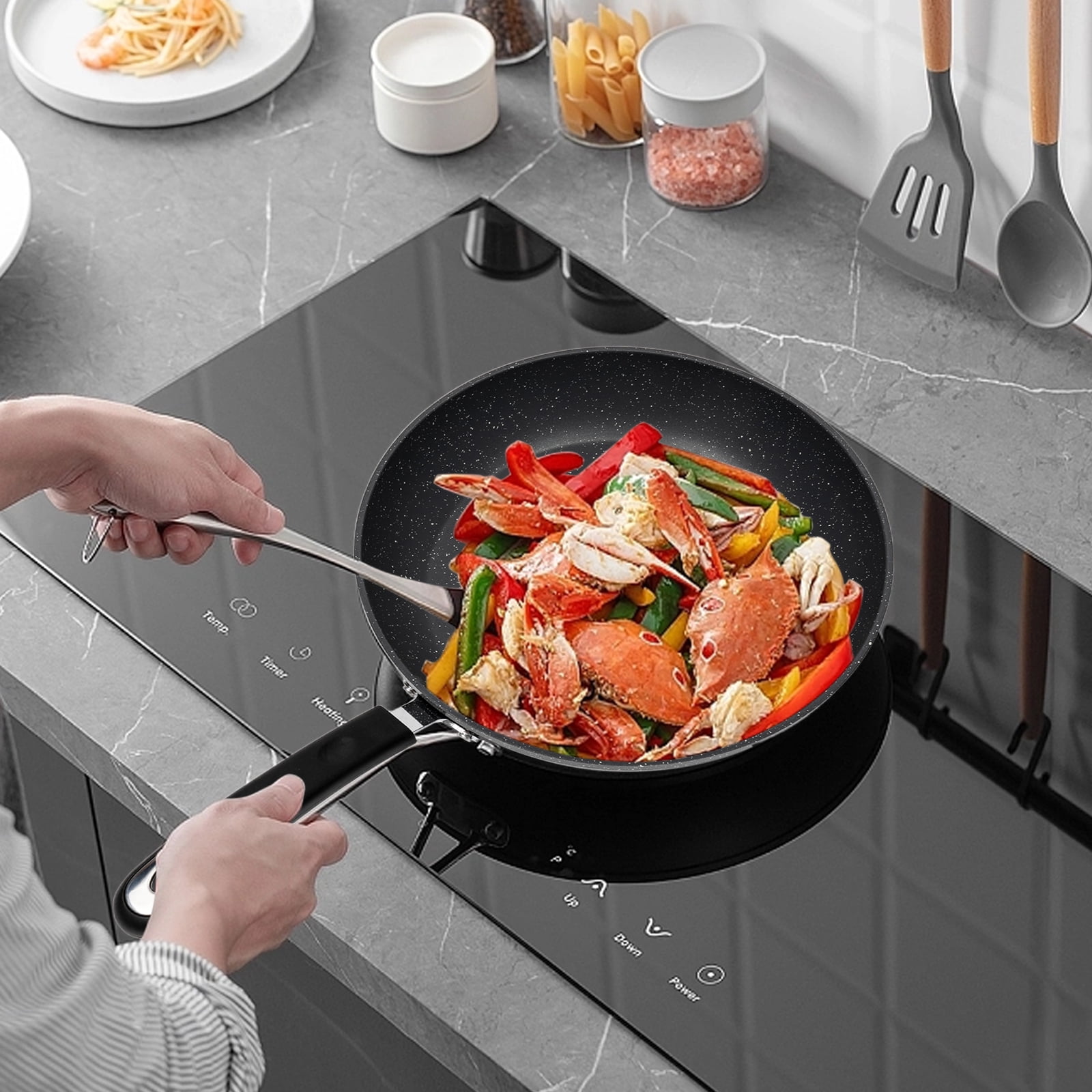 11-Inch Non-Stick Frying Pan with Bakelite Handle, Aluminum Alloy ...