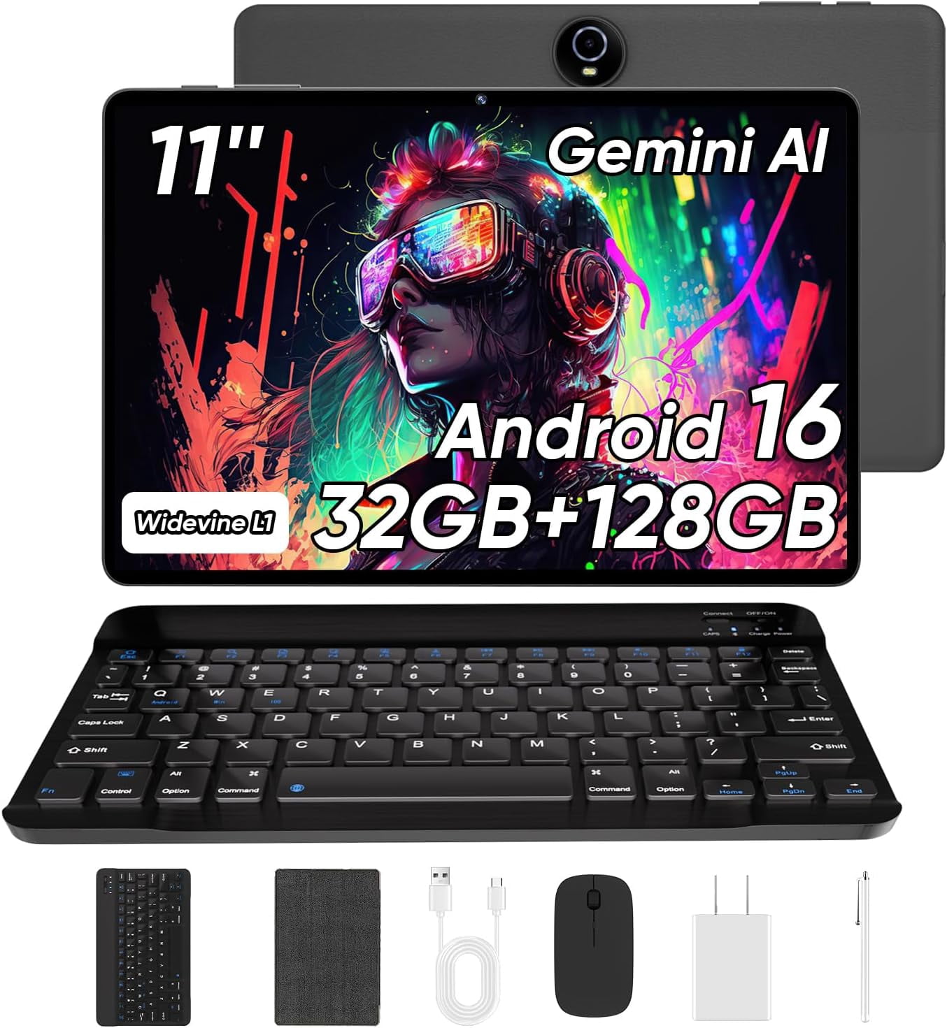 11 Inch Tablet with Keyboard Android 16 Tablets 32GB+128GB 1TB Expand ...