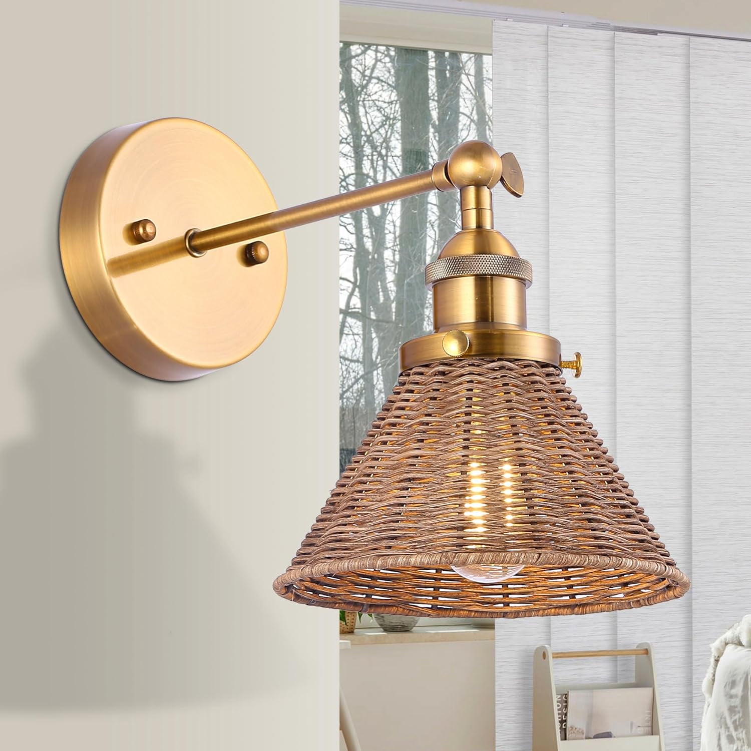 11 Inch Wall Sconces,Gold Bedside Sconce for Wall Rustic Farmhouse ...