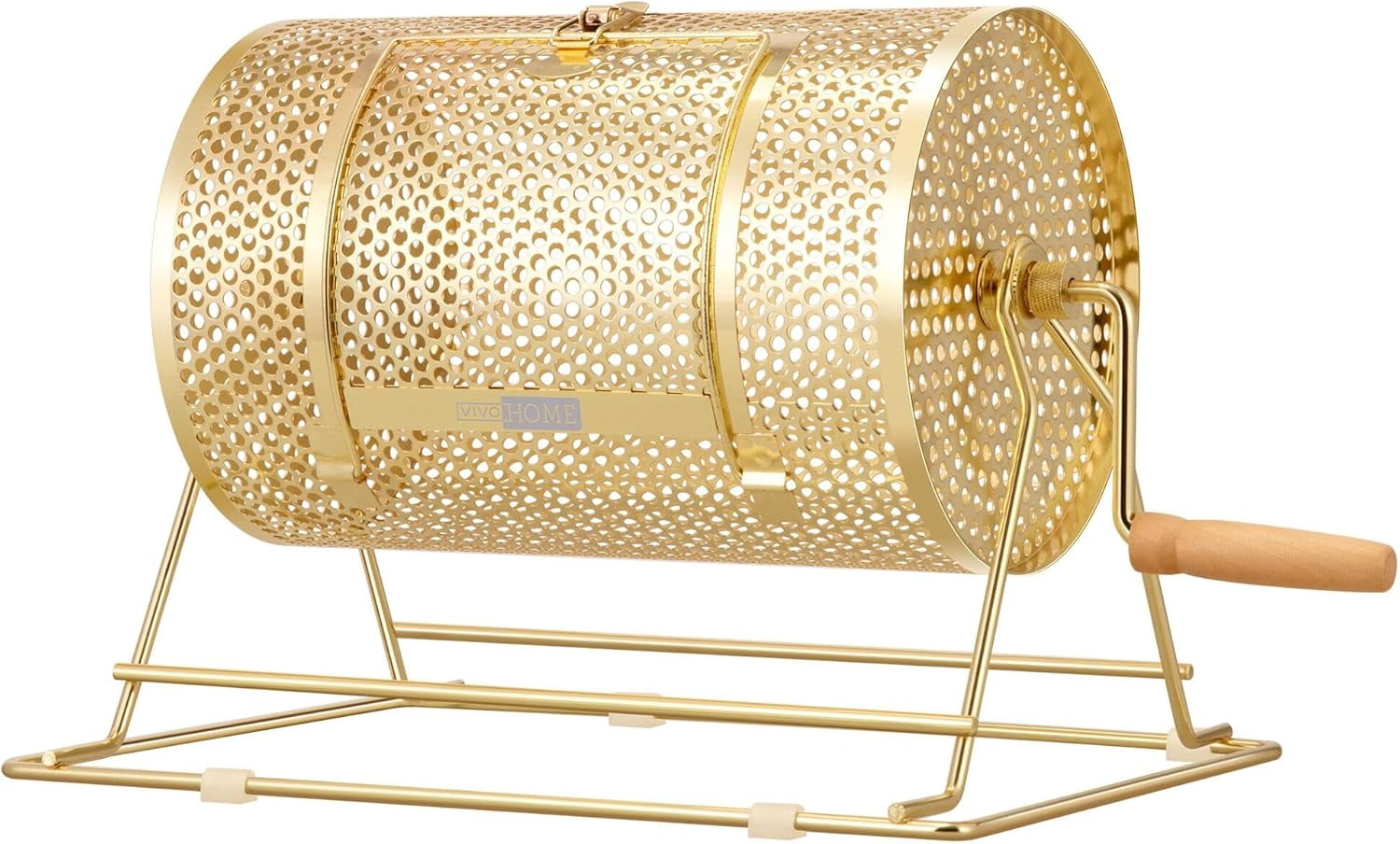11 Inch x 8 Inch Brass Plated Raffle Drum Lottery Spinning Drawing with ...