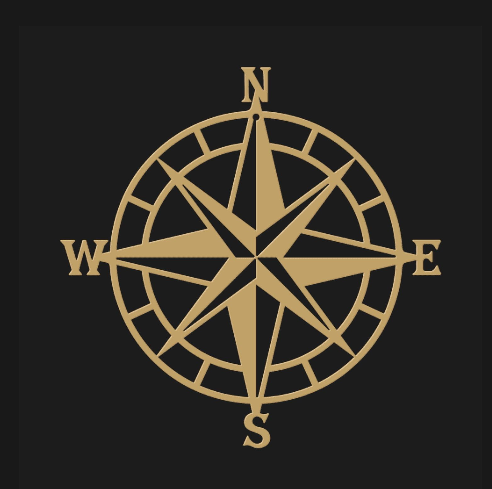 ESTART 11 inch Metal Nautical Compass Wall Decor, Gold Wall Art for ...