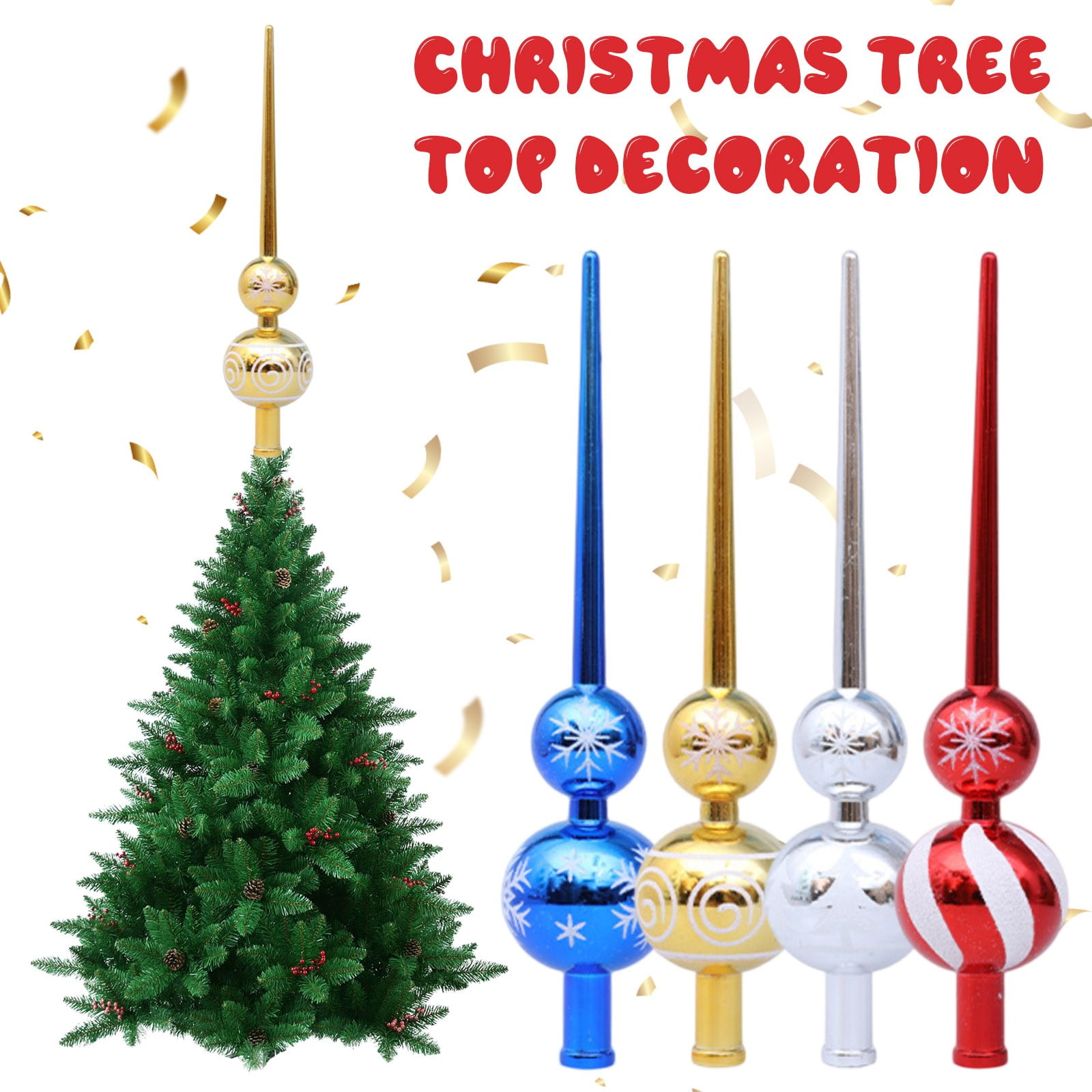 11 Inches Tree Toppers Vintage Decorative Christmas Treetop Plastic ...