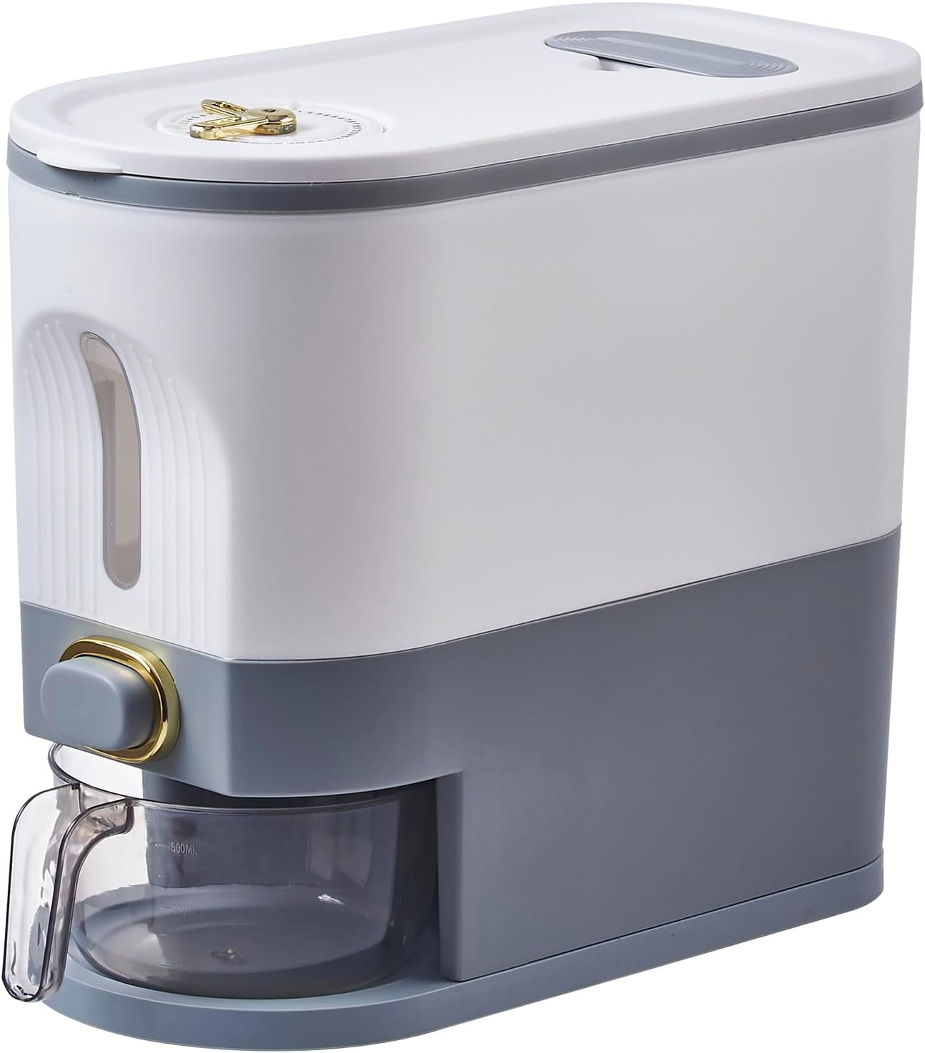 11 Lbs Rice Container, Large Grain Container Storage with Lid Measuring ...