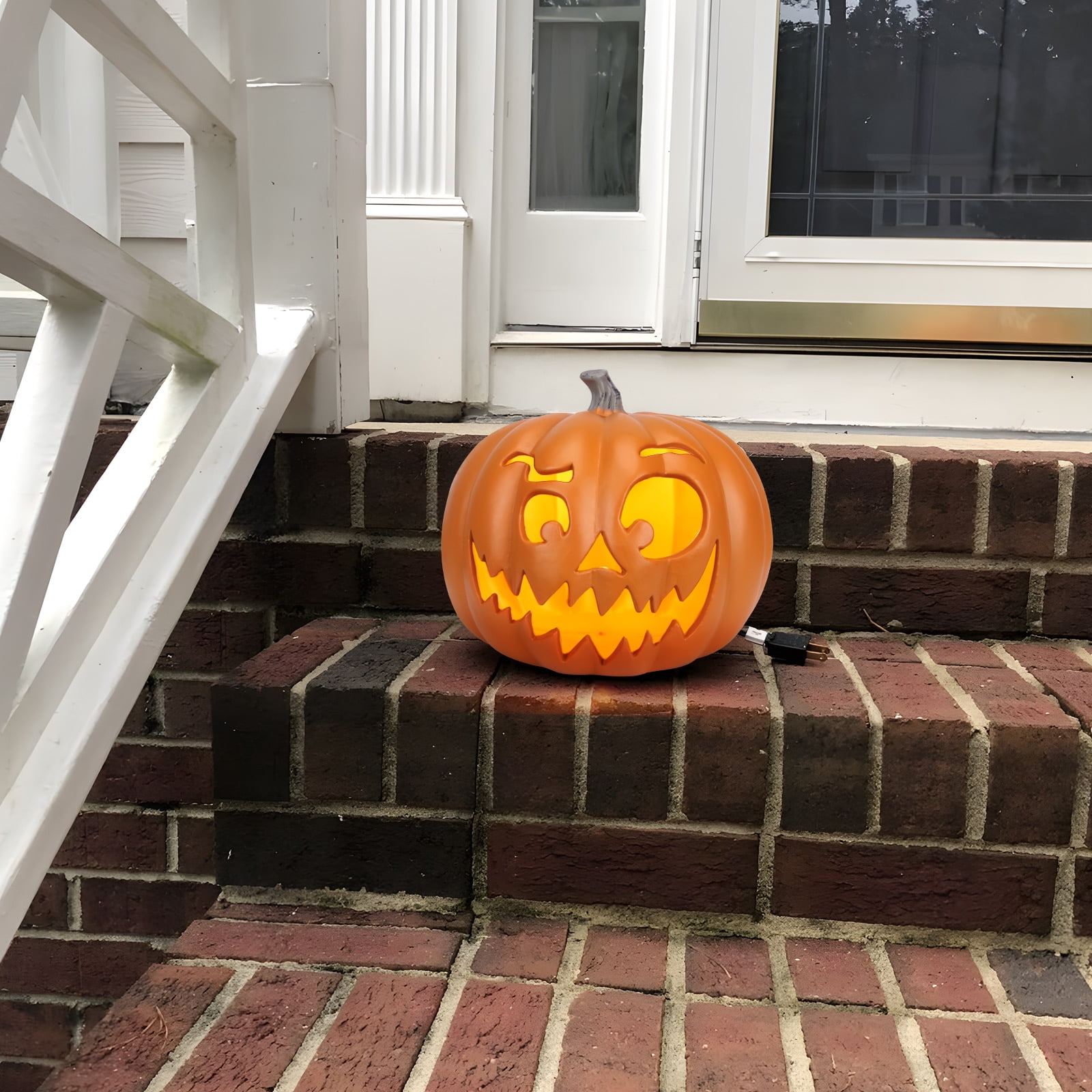 11" Light-Up Jack O' Lantern Halloween Pumpkin - Perfect For Tabletop ...