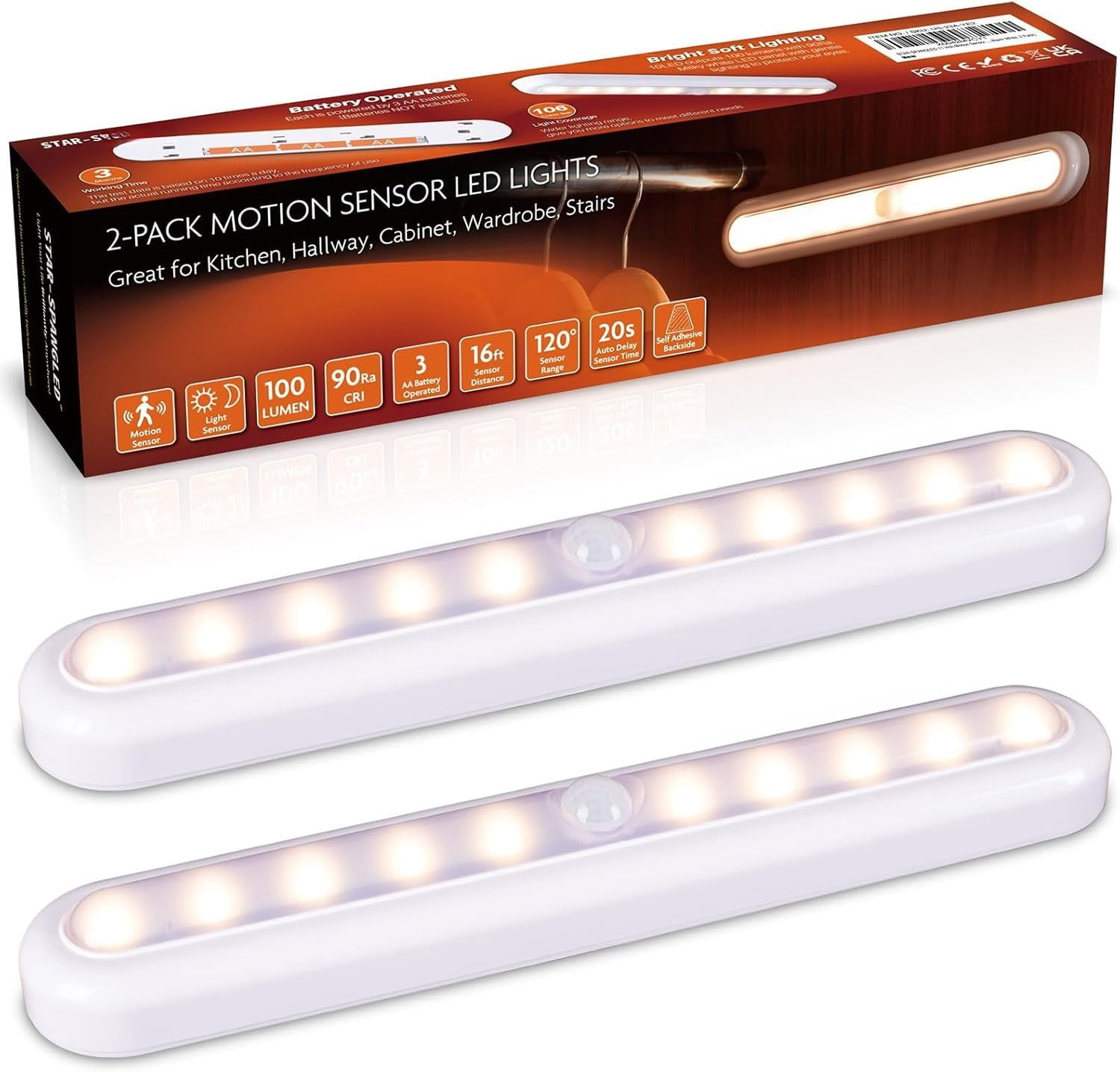 11" Motion Sensor Lights Indoor Operated, Light for Closet, Stairs ...