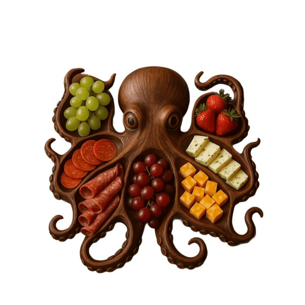 11" Octopus Charcuterie Platter, Nautical Serving Tray, Ocean Theme ...
