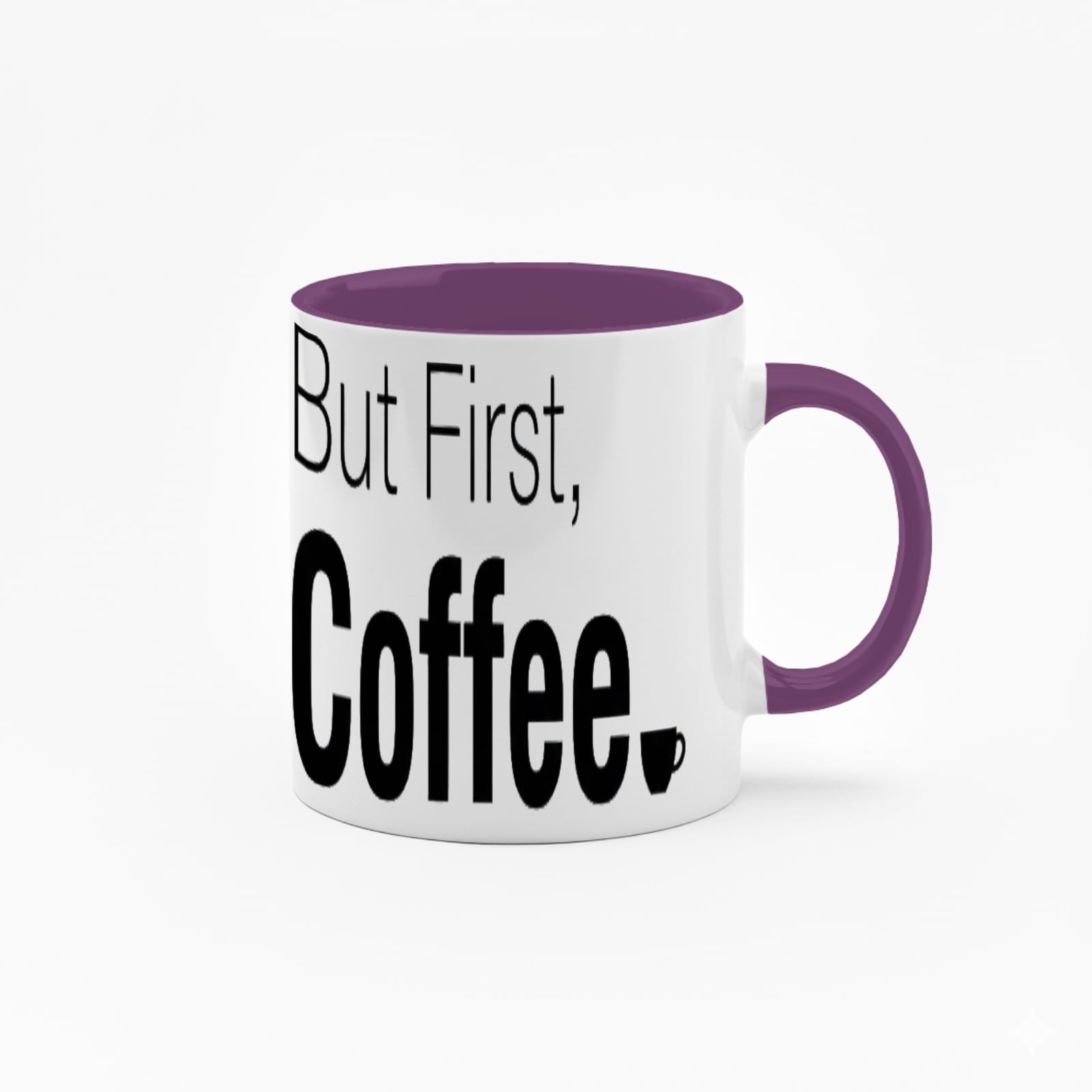 11-Ounce Colorful Inner-Lined Ceramic Mug: "But First, Coffee" Quote ...
