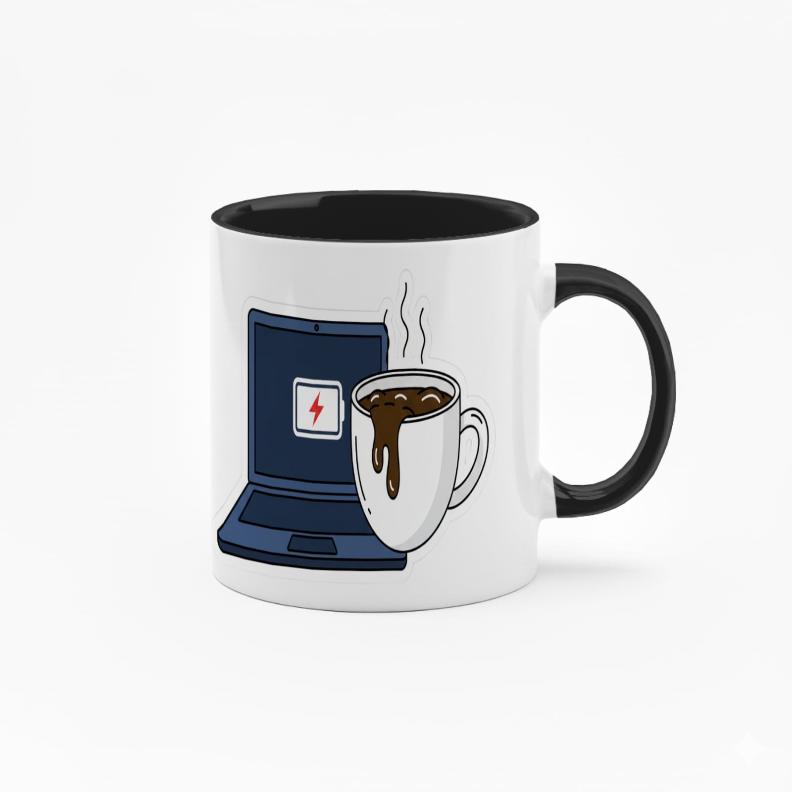 11-Ounce Colorful Inner-Lined Ceramic Mug: "But First, Coffee" Quote ...