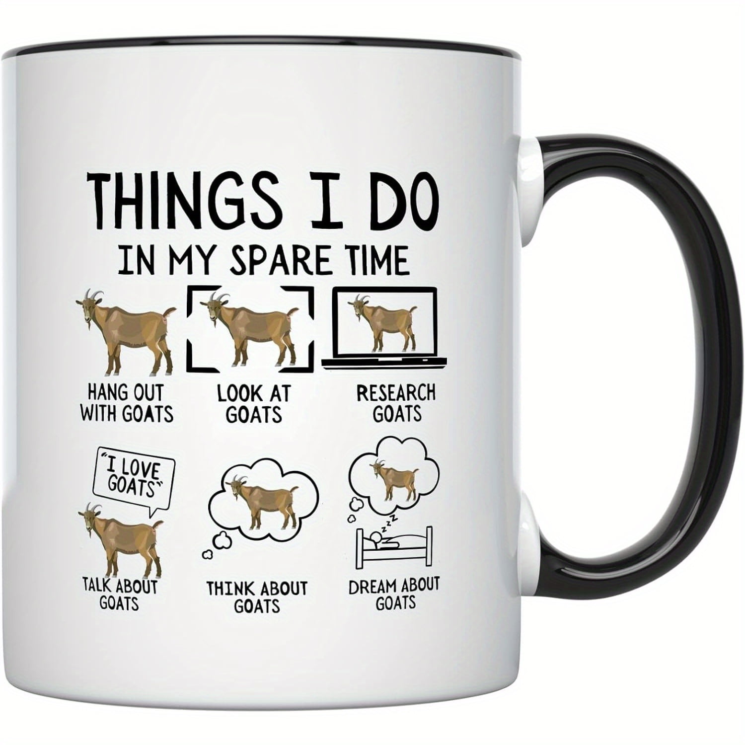 11 Oz Ceramic Coffee Cup with Funny Goat Theme-The Perfect Gift for ...