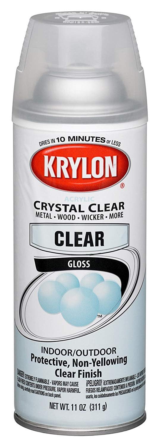 Krylon 11 Oz Crystal Clear Protective Spray Paint Satin, Quick-Dry, Set ...
