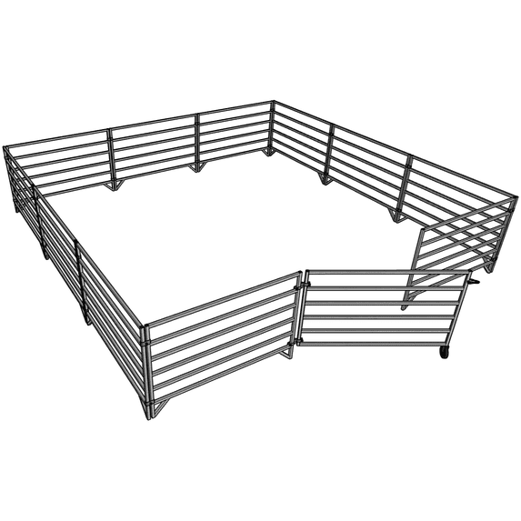 11 PACK OF ALUMINUM 5 Ft LONG 6 RAIL 40" SHEEP & GOAT PANELS & 1 GATE ...