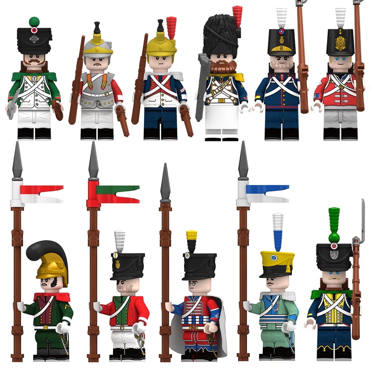 11 PCS Napoleon Wars French Lancer Spanish Cuirasier Soldiers ...