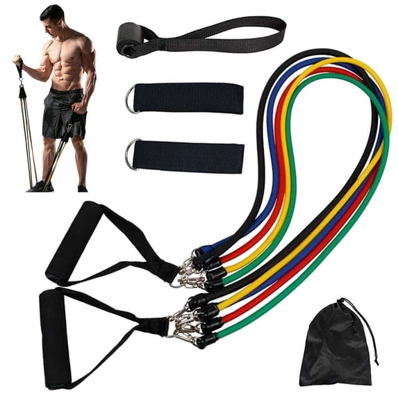 11 PCS Resistance Bands Set, Stackable Workout Exercise Bands with ...