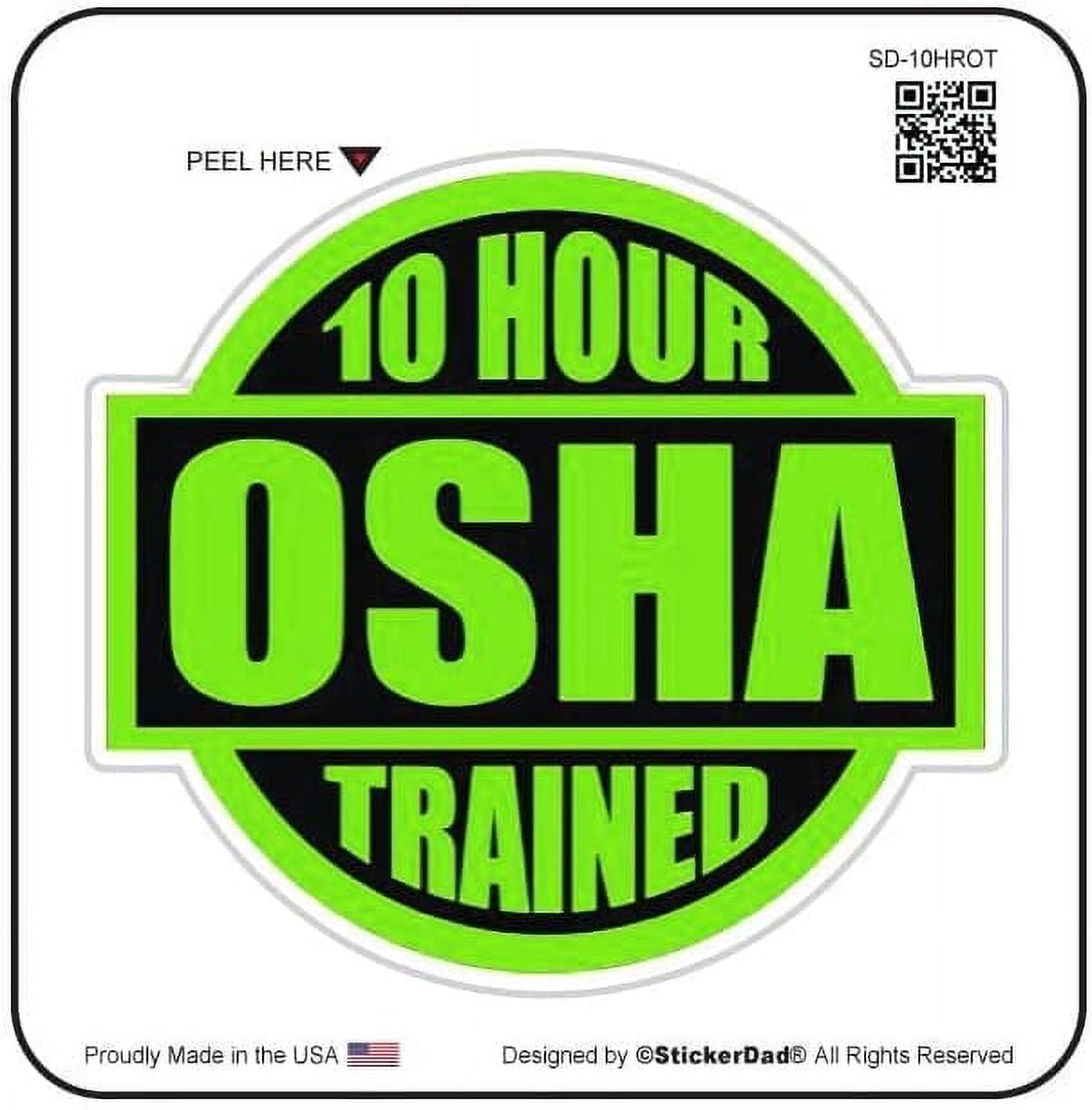11 Pack - 10 Hour OSHA Trained (Size: 2" Round Color: Lime Green/BLK ...