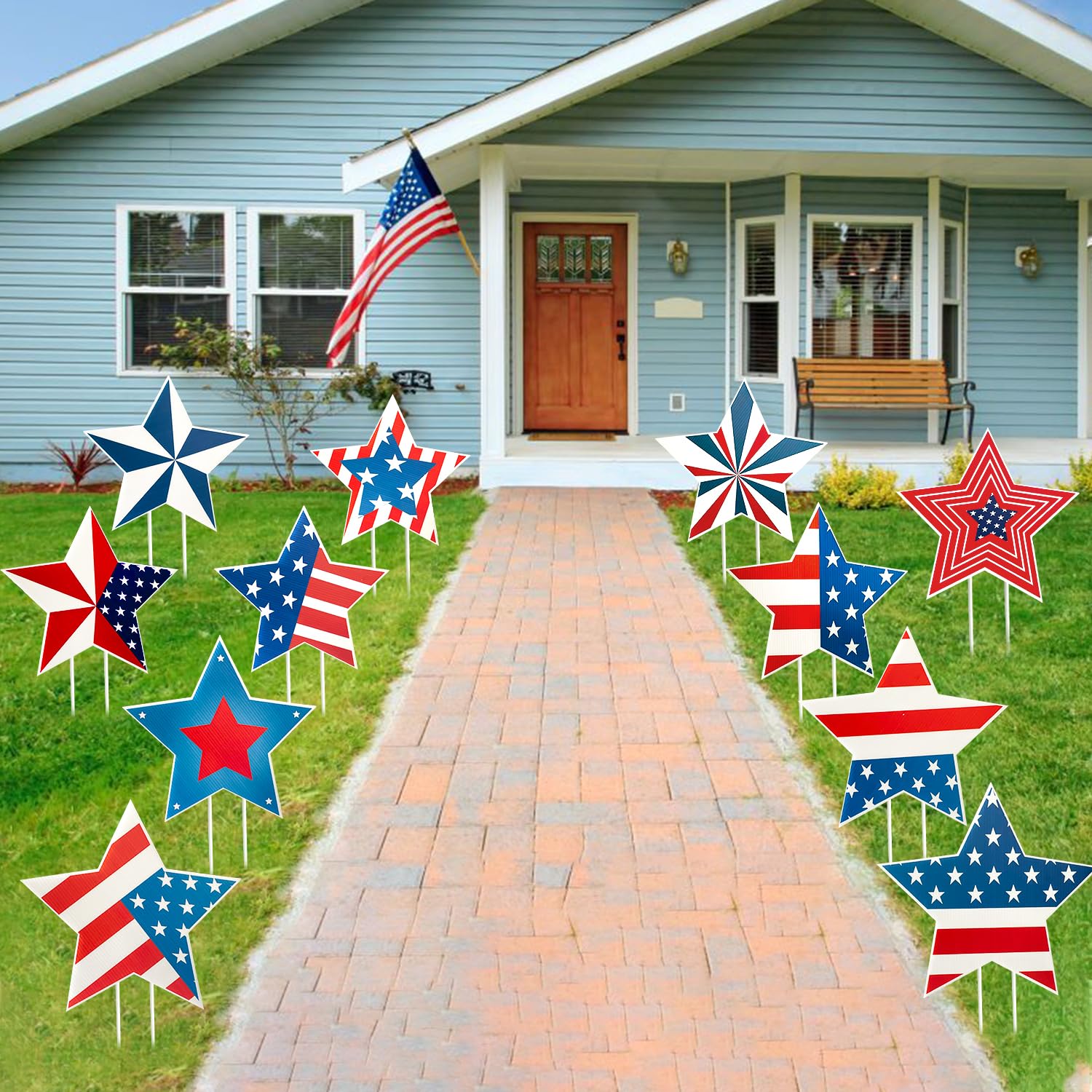 11 Pack 4th of July Yard Signs, Patriotic Star Yard Sign, 4th of July ...
