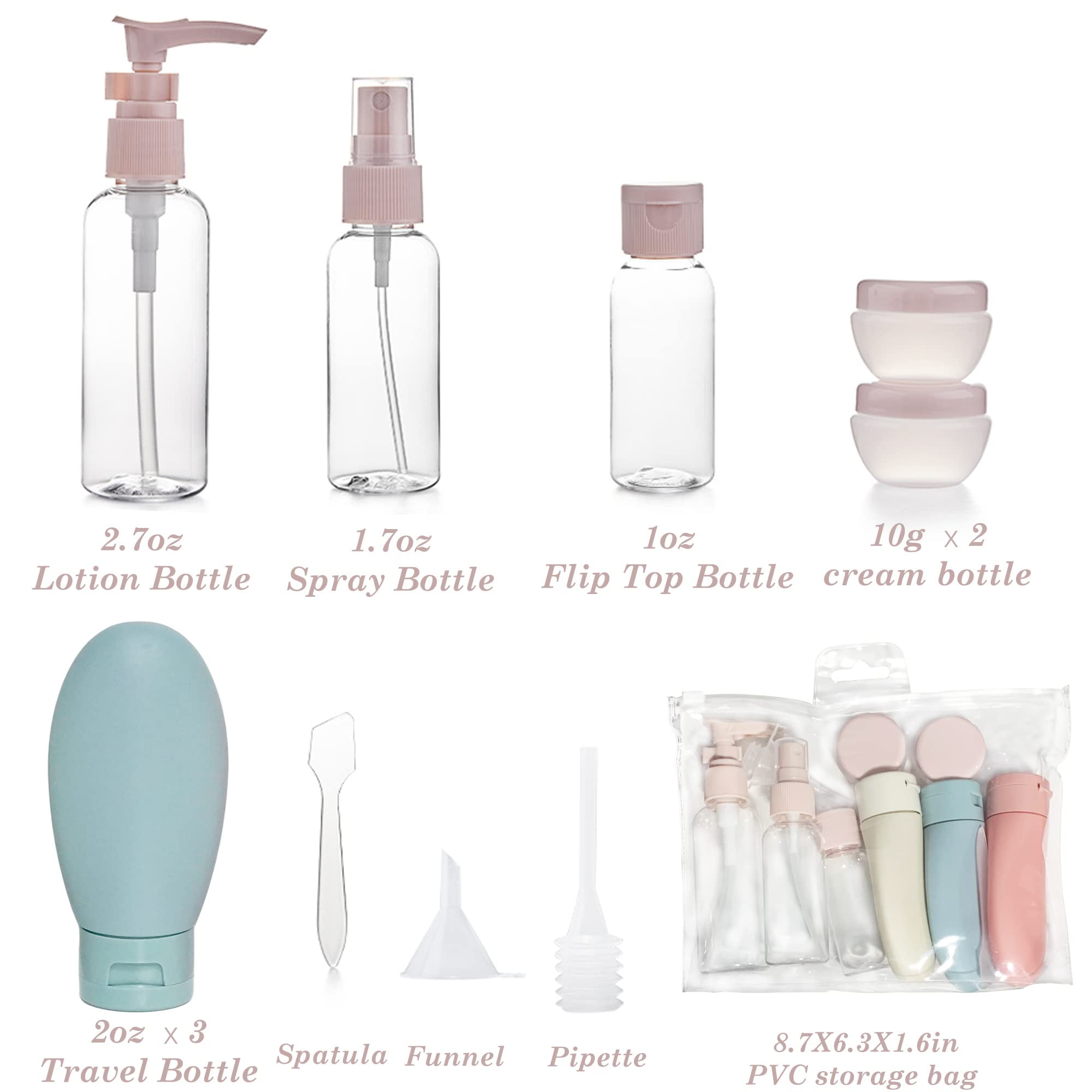 11 Pack Travel Bottles Set - TSA Approved Travel Size Leak Proof ...