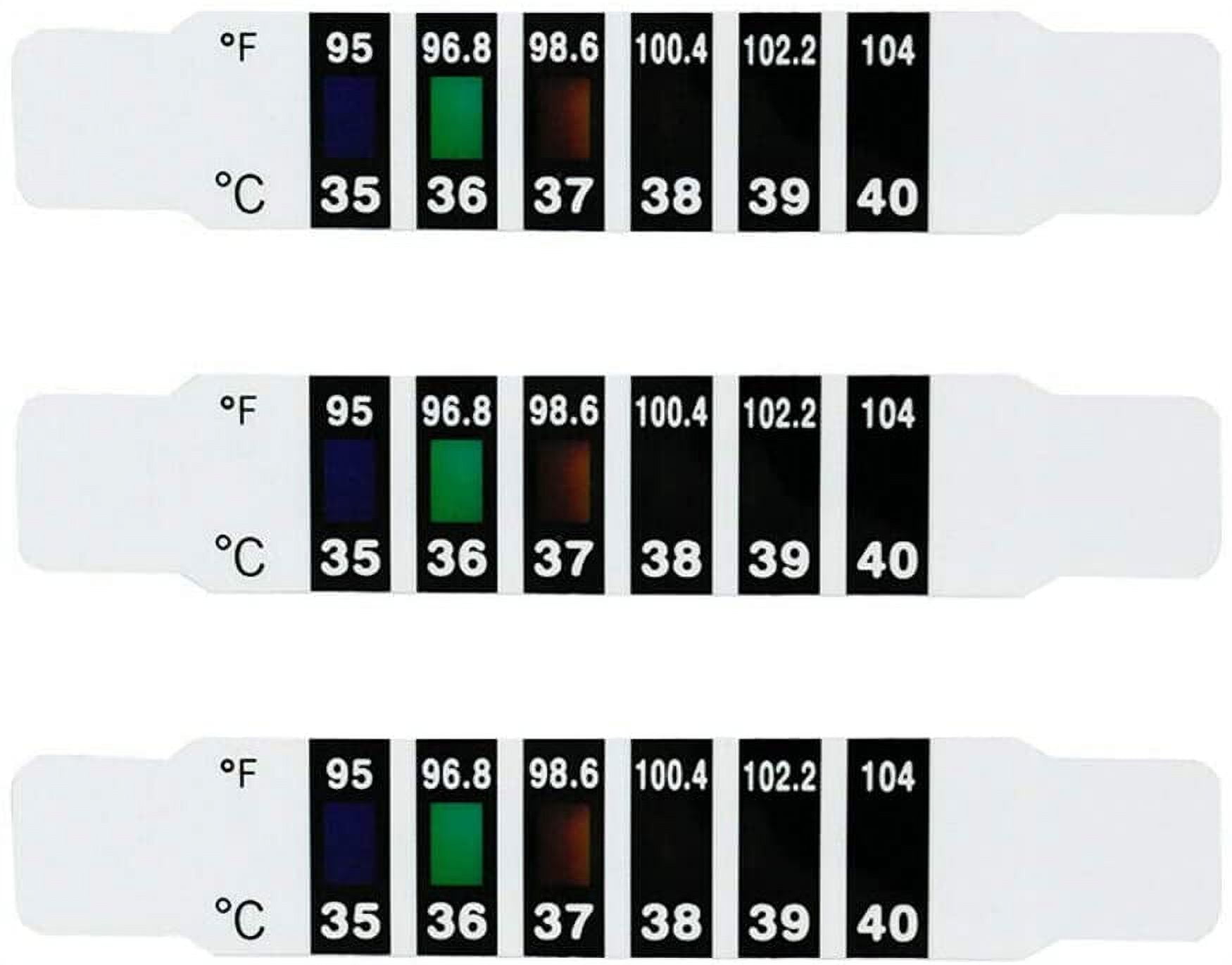 MODANU Forehead Thermometer Strips, Safe, Reusable, 95-104 ℉, Baby ...