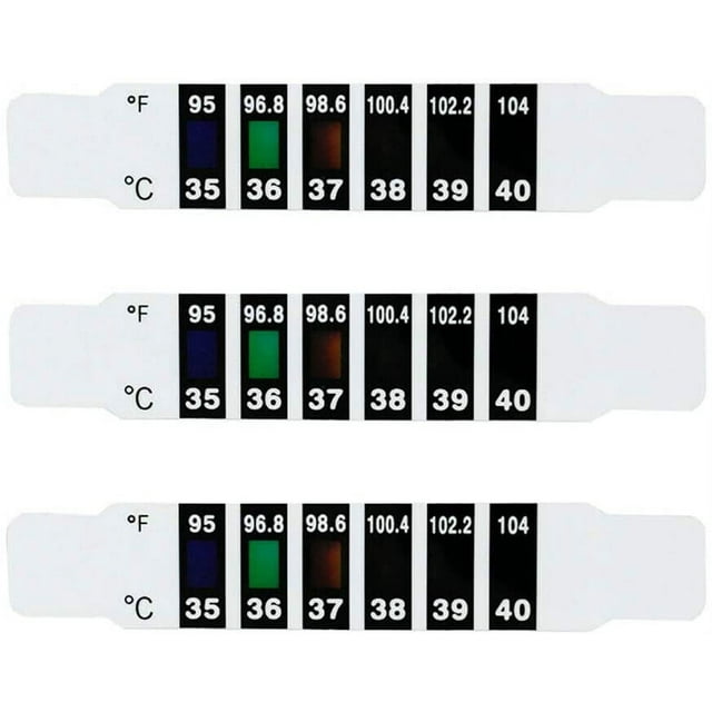 11 Patches Forehead Head Strip Thermometer Fever Body Baby Child Kid ...