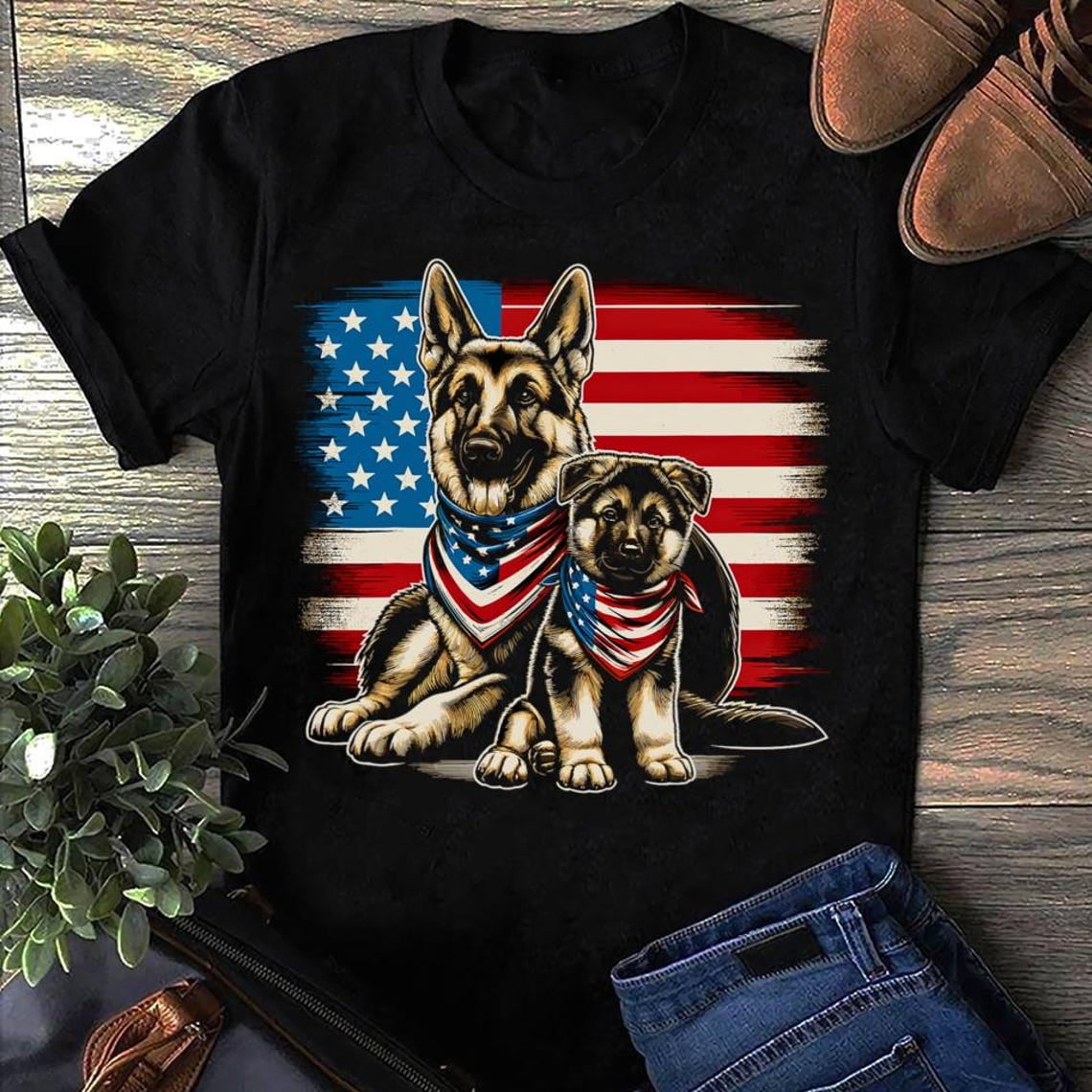 11 Patriotic German Shepherd Puppy American Flag 4th Of July - German ...