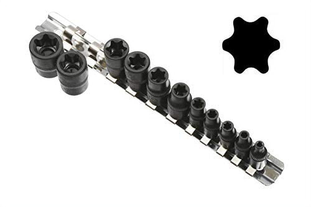 11 Pc Torx Star Bit Female External E Socket Set Automotive Tools E4 ...
