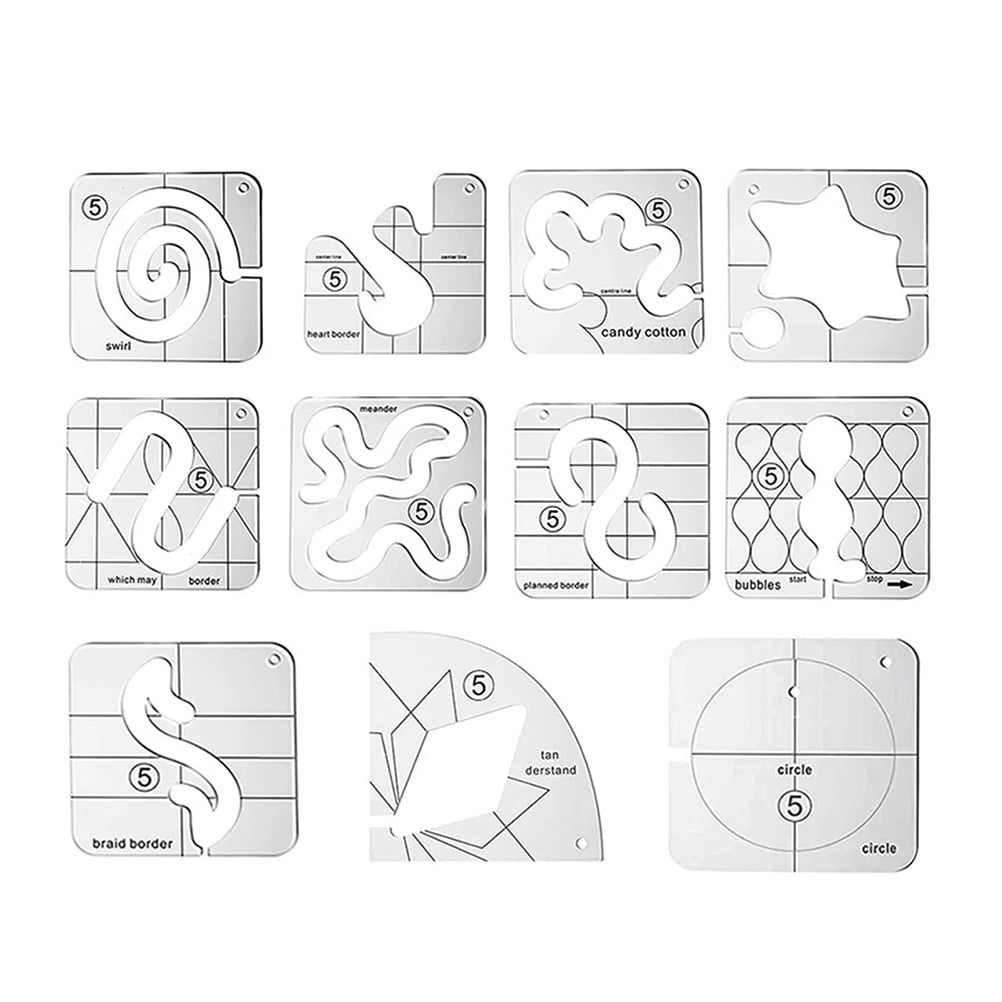11 Pcs DIY Quilting Template Set Domestic Sewing Acrylic Templates ...