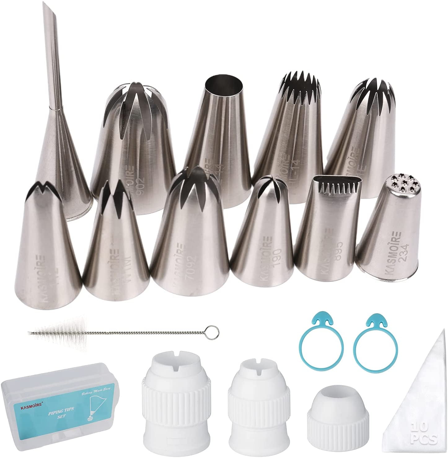 11 Pcs Extra Large Piping Tip Set,Stainless Steel Cake Decorating Icing ...