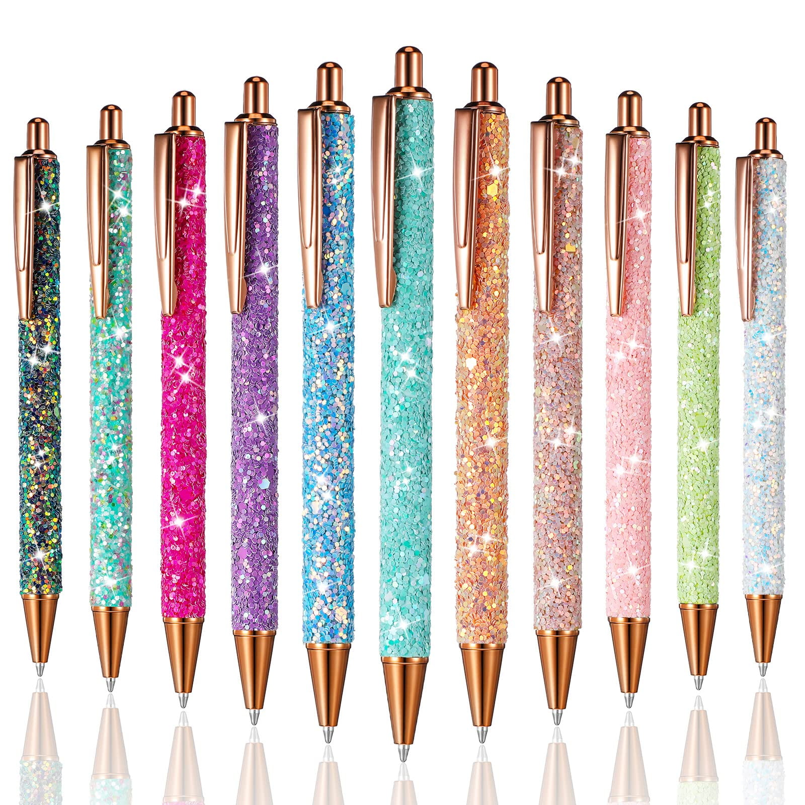 11 Pcs Fancy Pens for Women Pretty Cute Pens Glitter Ballpoint Pens ...