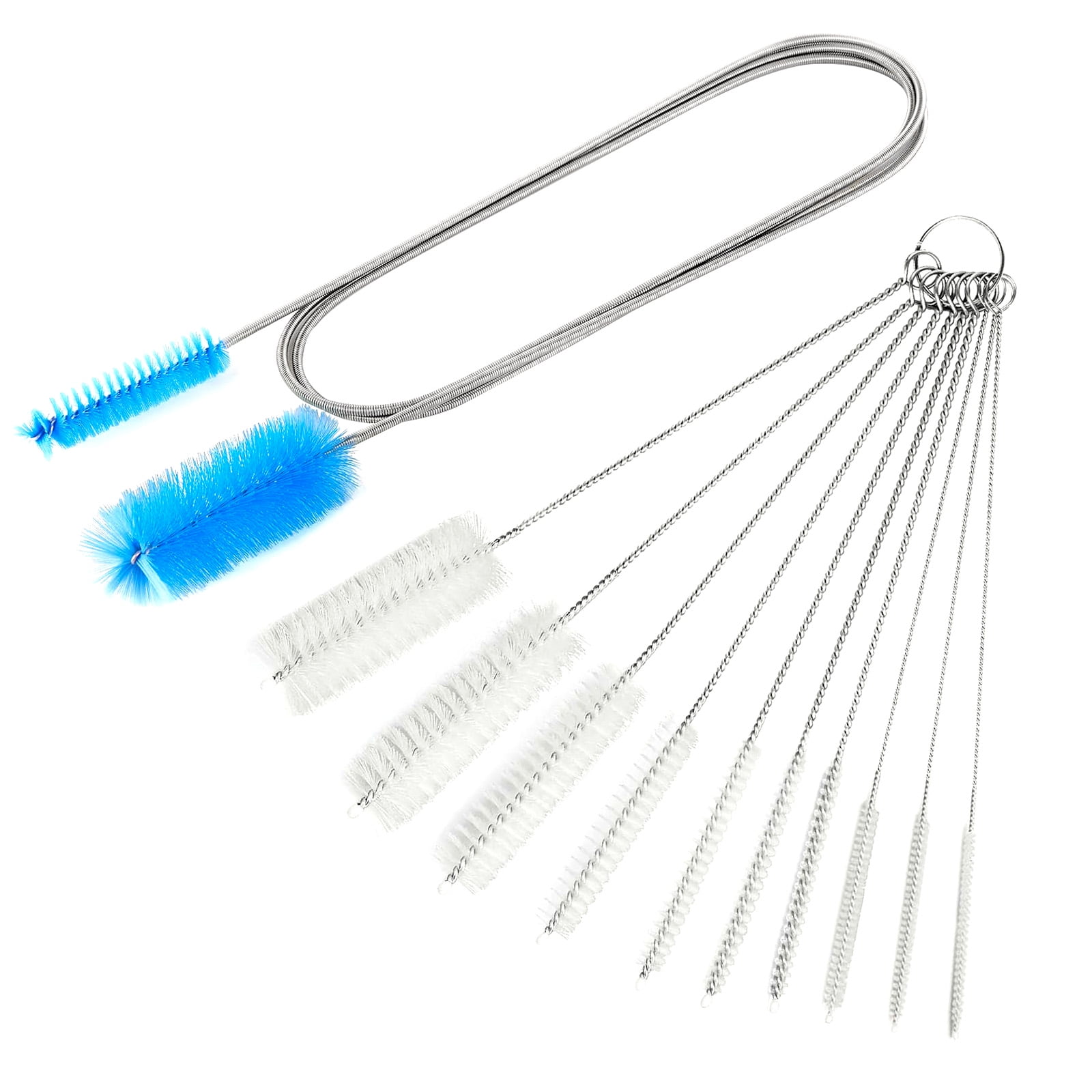 11 Pcs Flexible Pine Drain Brush & Straw Cleaner Brush Set, 61" Blue ...