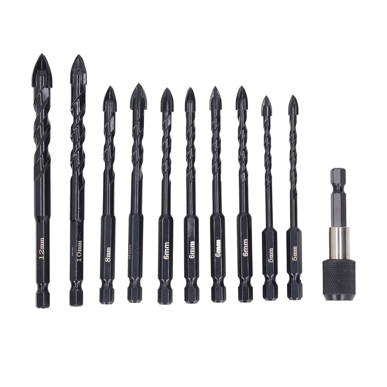 11 Pcs Masonry Drill Bit Set 5 6 8 10 12mm Cross Design Hex Shank ... 11 Pcs Masonry Drill Bit Set 5 6 8 10 12mm Cross Design Hex Shank ...
