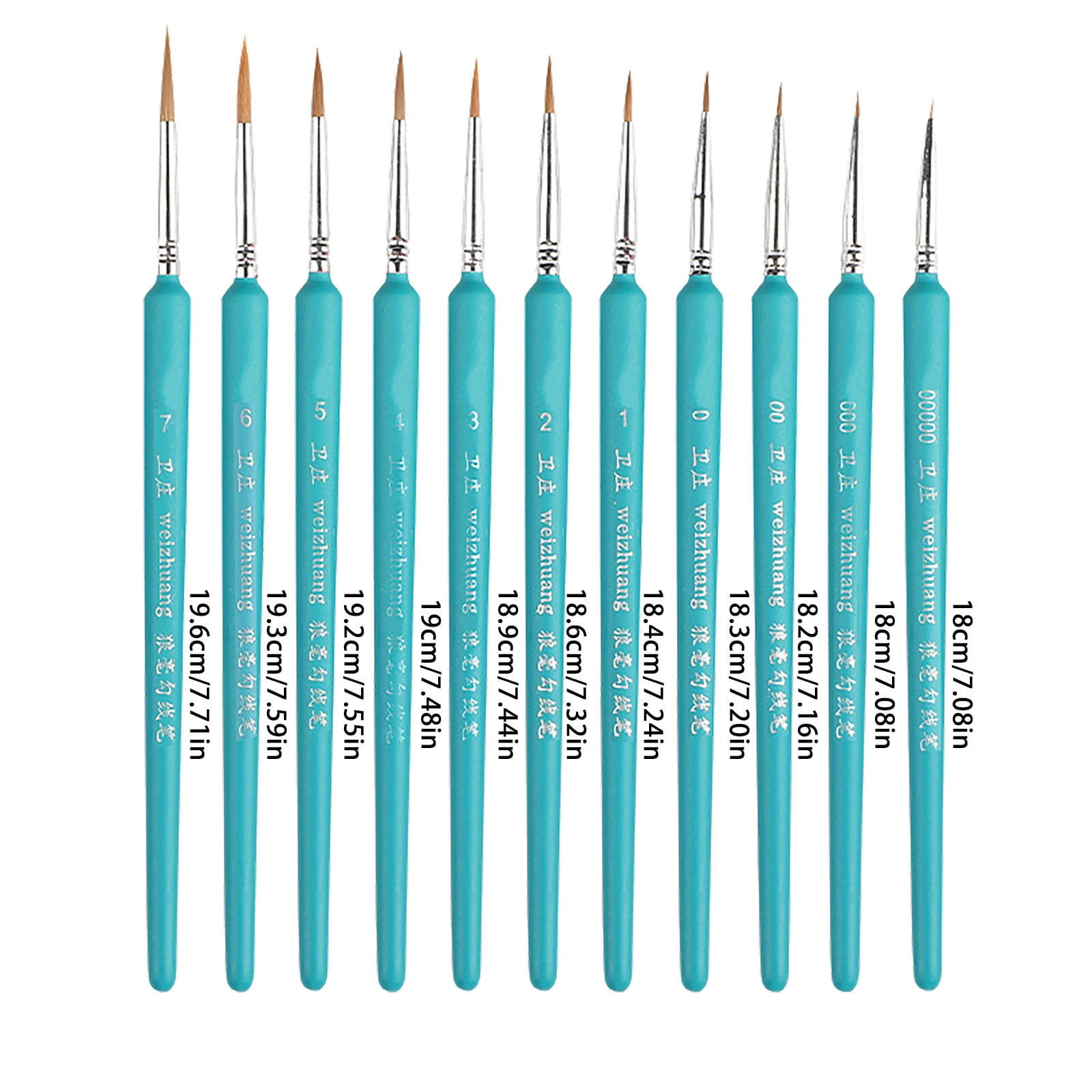 11 Pcs Miniature Detail Paint Brush Set With Natural Wood Handle 2024 New Miniature Paint ...