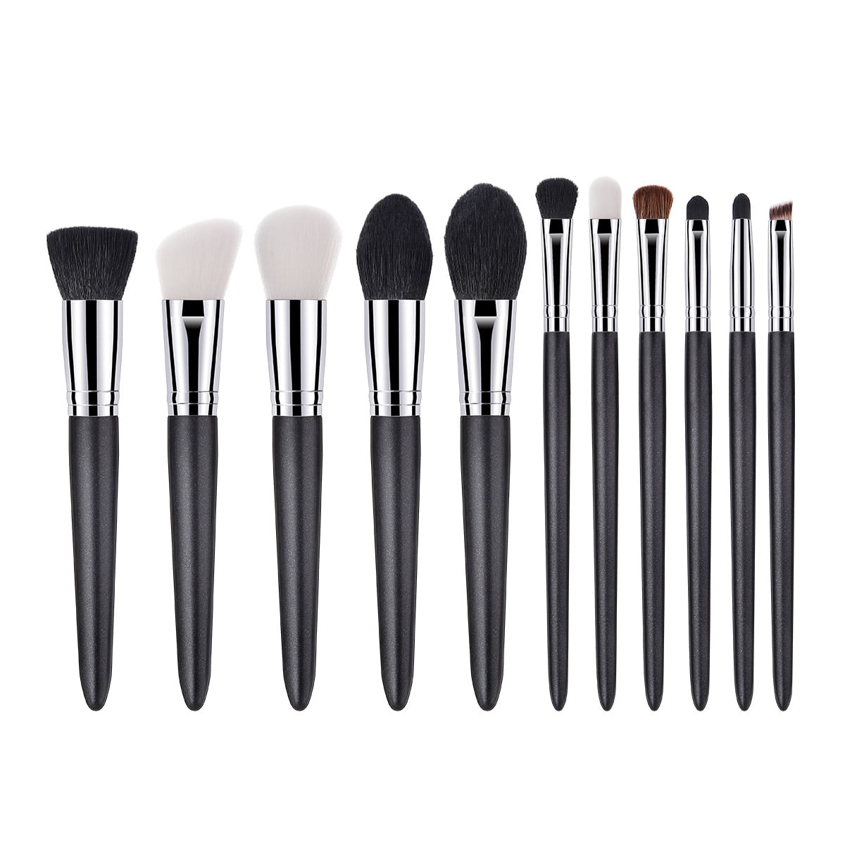 11 Pcs Professional Goat Hair Makeup Set Wooden Handle Makeup Blending ...