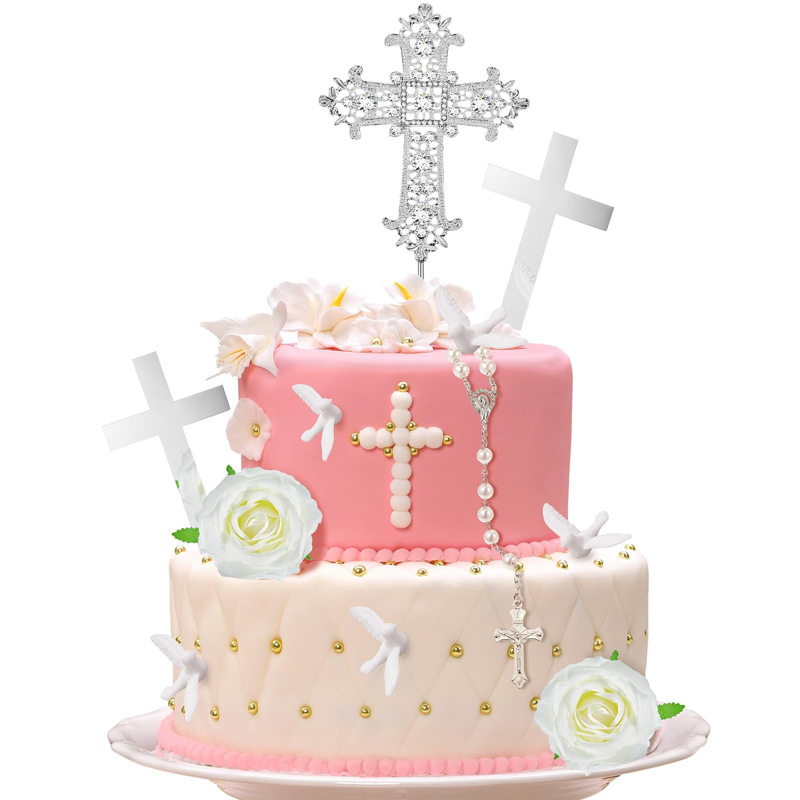 11 Pcs Religious FEV6 Baptism Cake Toppers Cross Cake Topper ...