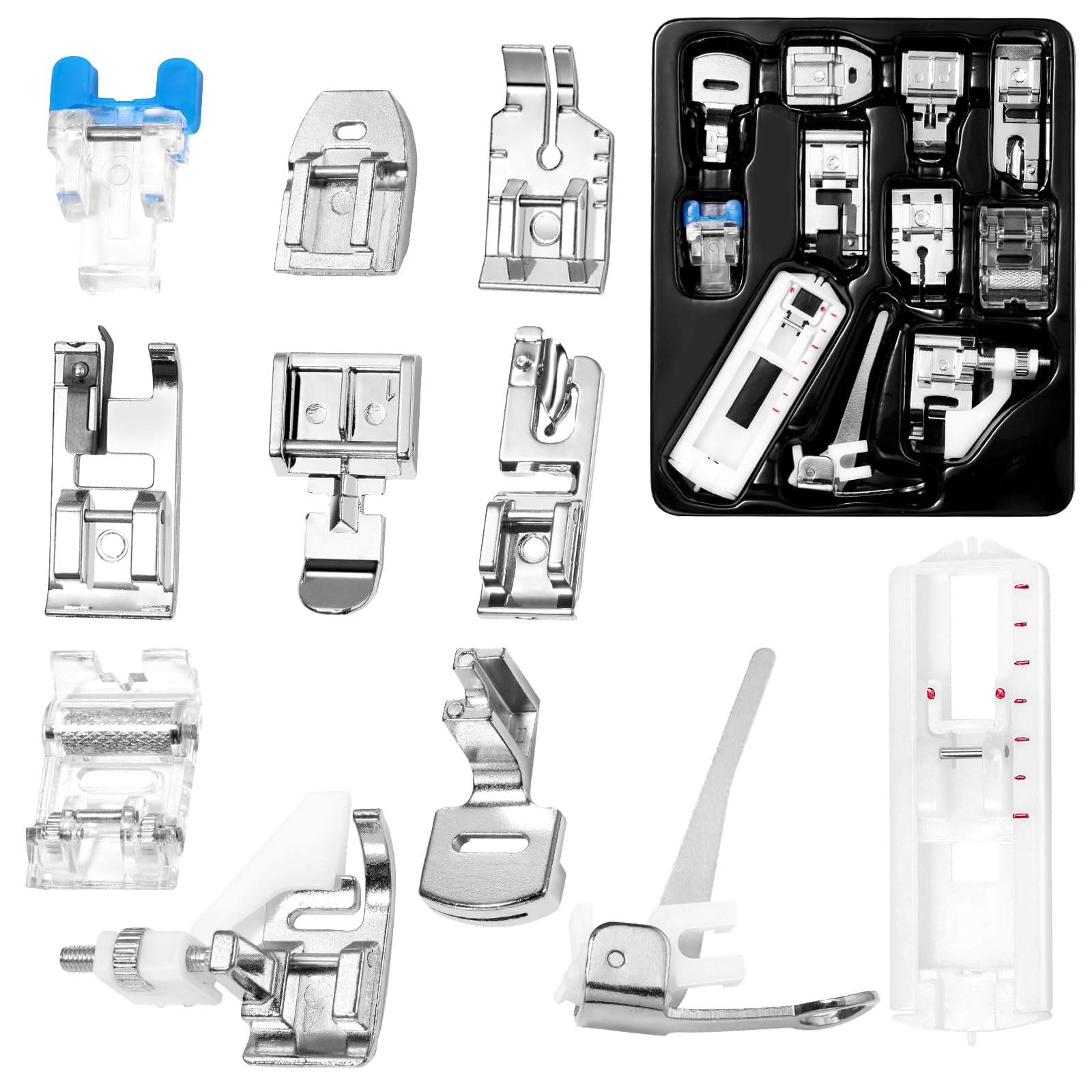 11 Pcs Sewing Machine Presser Foot Set, Sewing Machine Foot, Straight Stitch Foot, Roller Foot ...