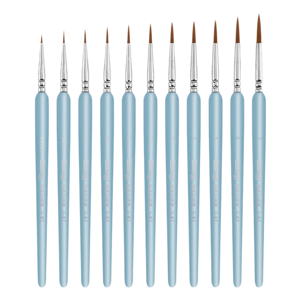 11 Pcs Wolf Hair Hook Line Pen Detailing Painting Drawing Fine Paint ...