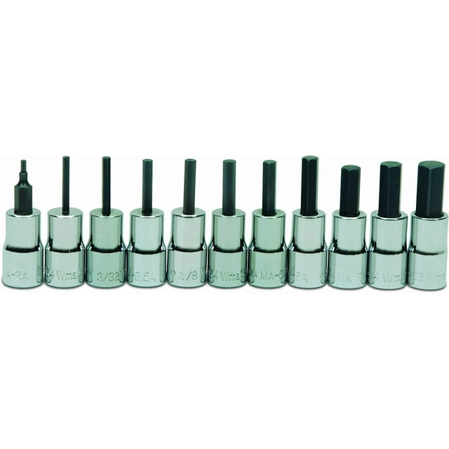 11-Piece 1/4-Inch Drive Hex Bit Socket Set - Walmart.com