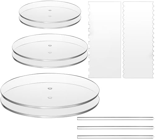 11-Piece Acrylic Cake Decorating Set, with 6 discs, 2 scrapers, and 3 ...