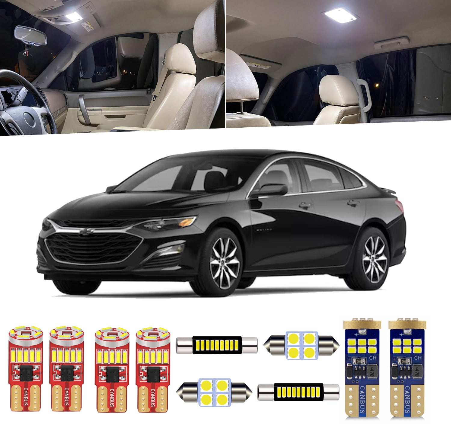 11 Piece Car Interior LED Lights Kit for Chevrolet Malibu 2019 2020 ...