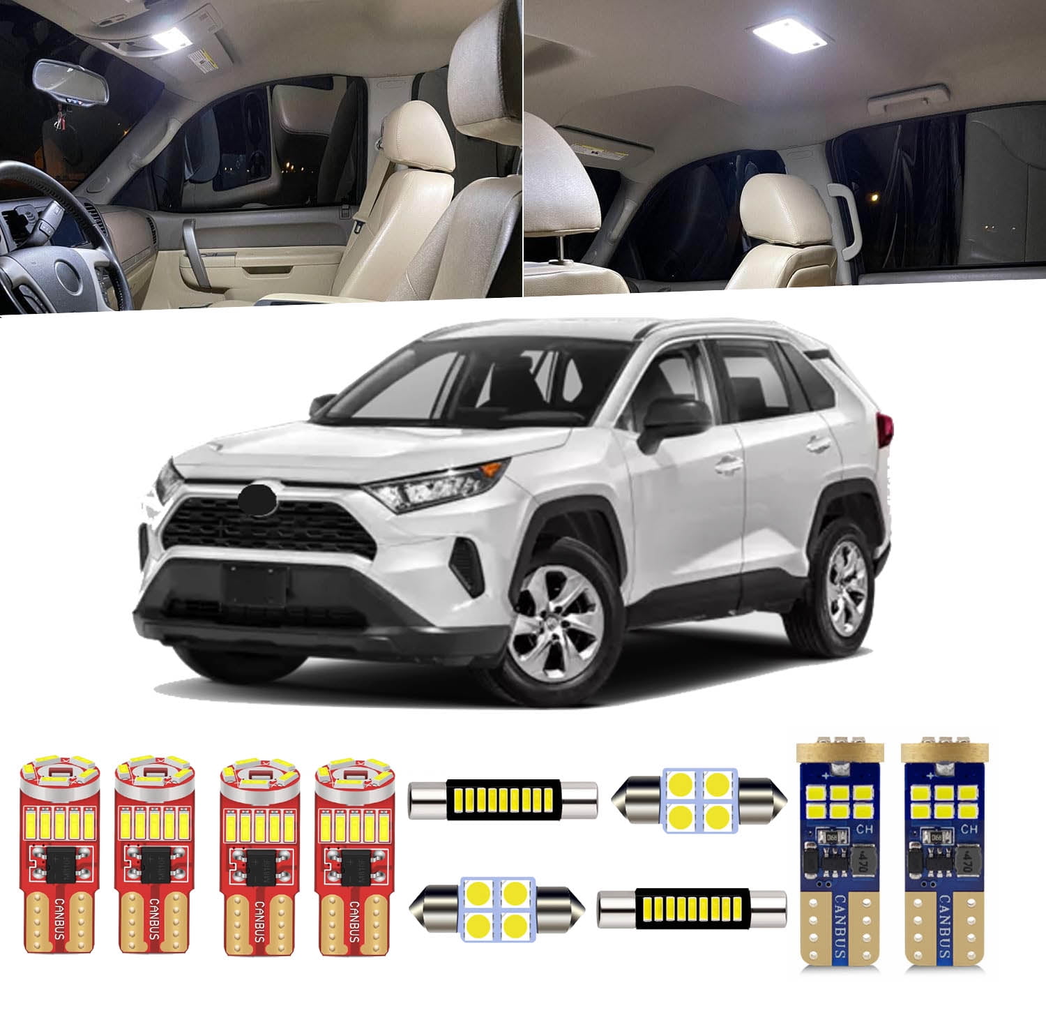 11 Piece Car Interior LED Lights Kit for Toyota RAV4 2013-2021 Interior ...