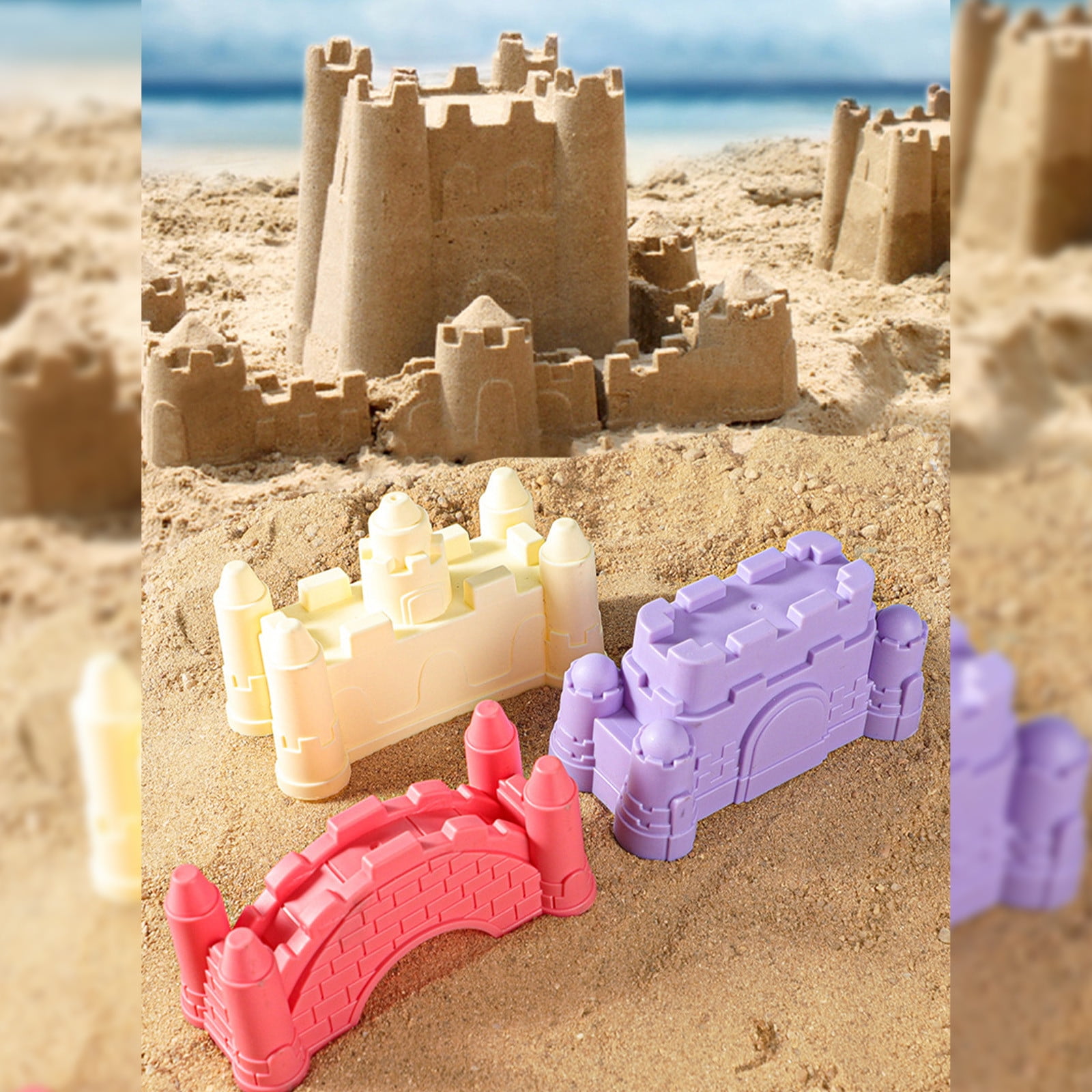 11-Piece Creative Sand Sculpture Kit with Castle Molds and Sea ...