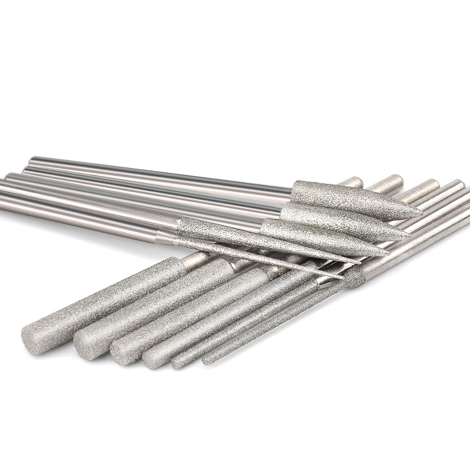 11-Piece Diamond Grinding Burr Bits Set, Carbide Steel, Universal 3mm ...